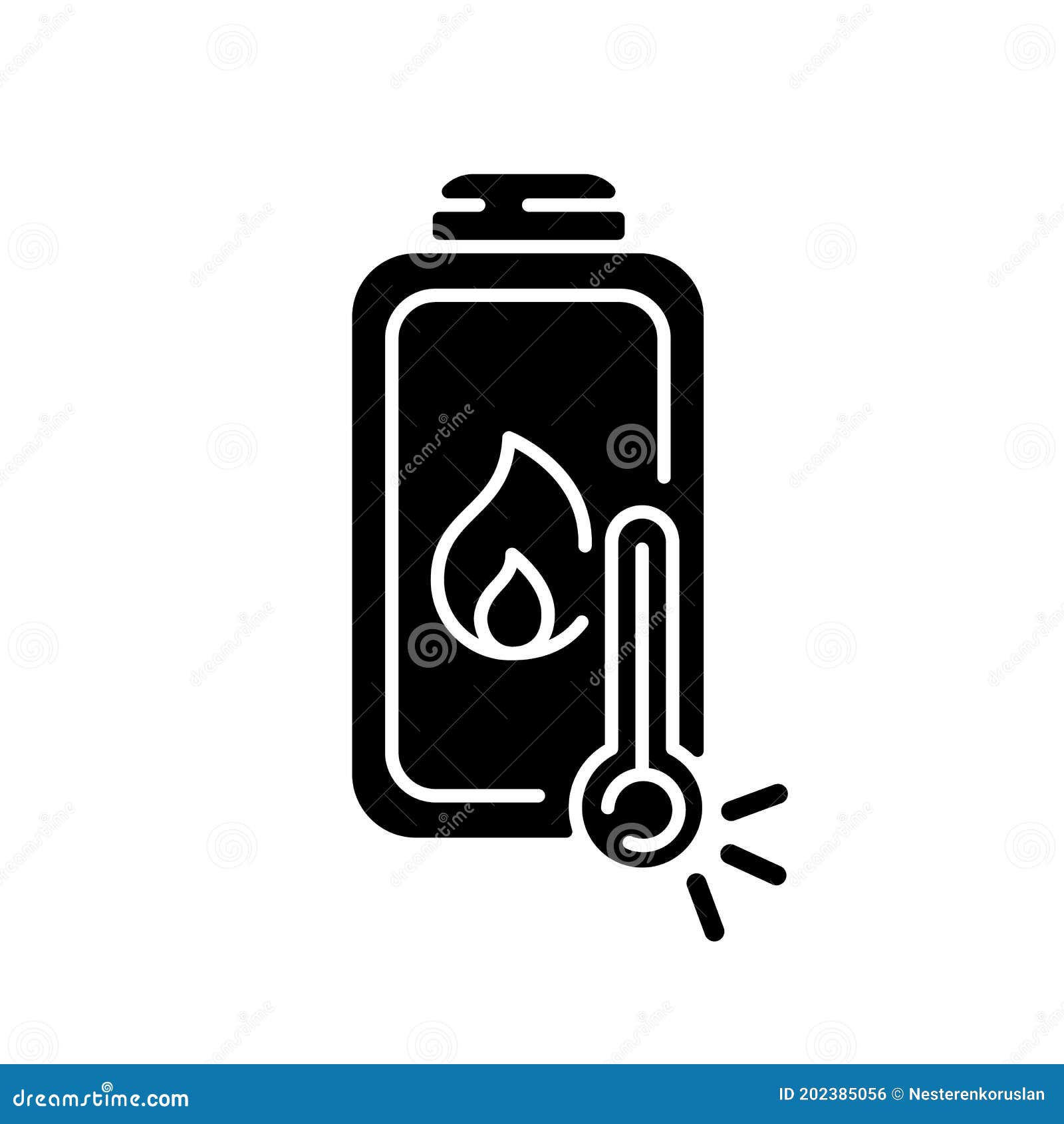 Battery Overheating Problem Linear Icon Vector Illustration ...