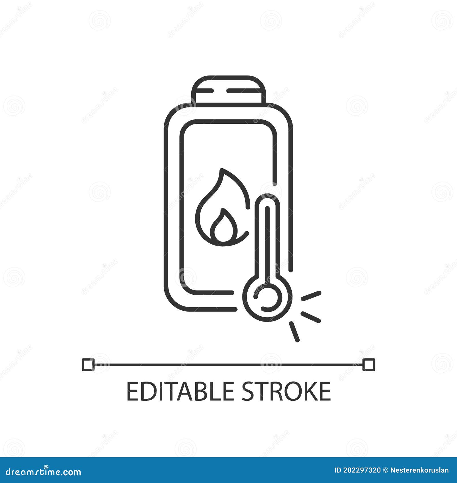 Battery Overheating Problem Linear Icon Stock Vector - Illustration of ...