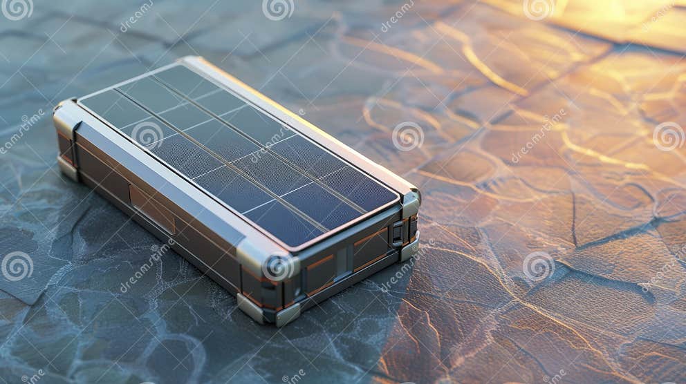 Battery Pack with Integrated Solar Panel, Highlighting Renewable Energy ...