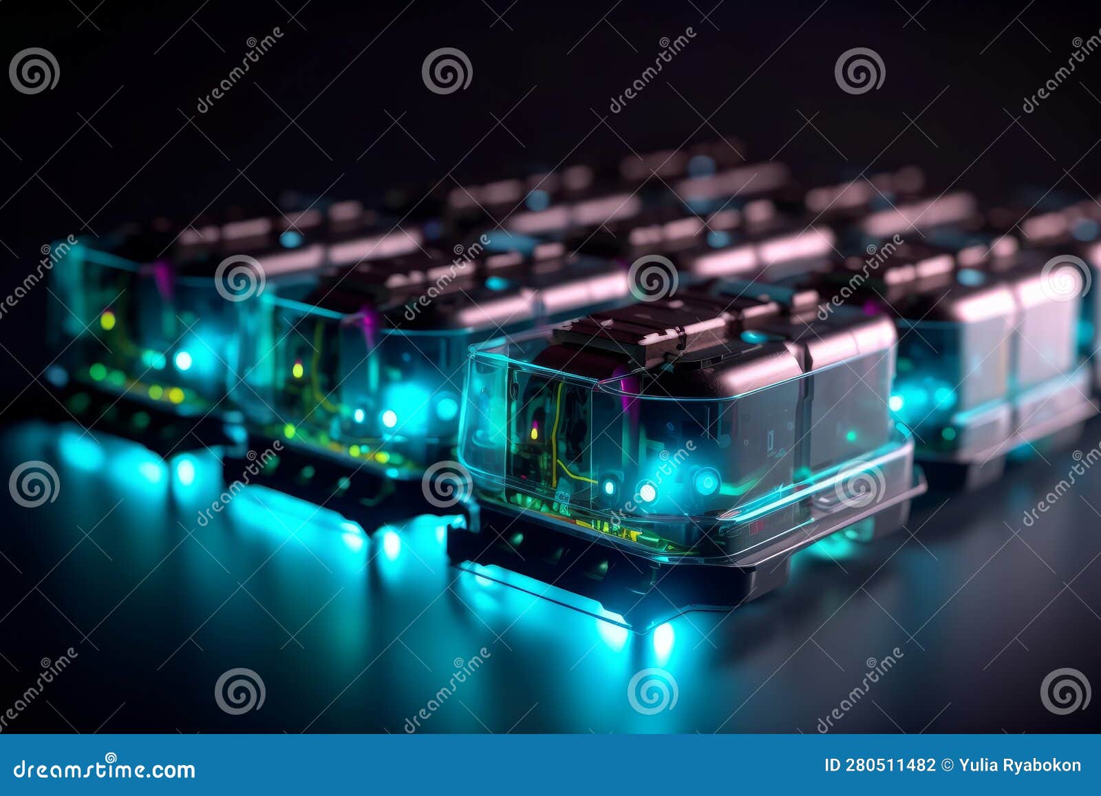 Battery Packs Energy Wiring. Generate Ai Stock Illustration ...