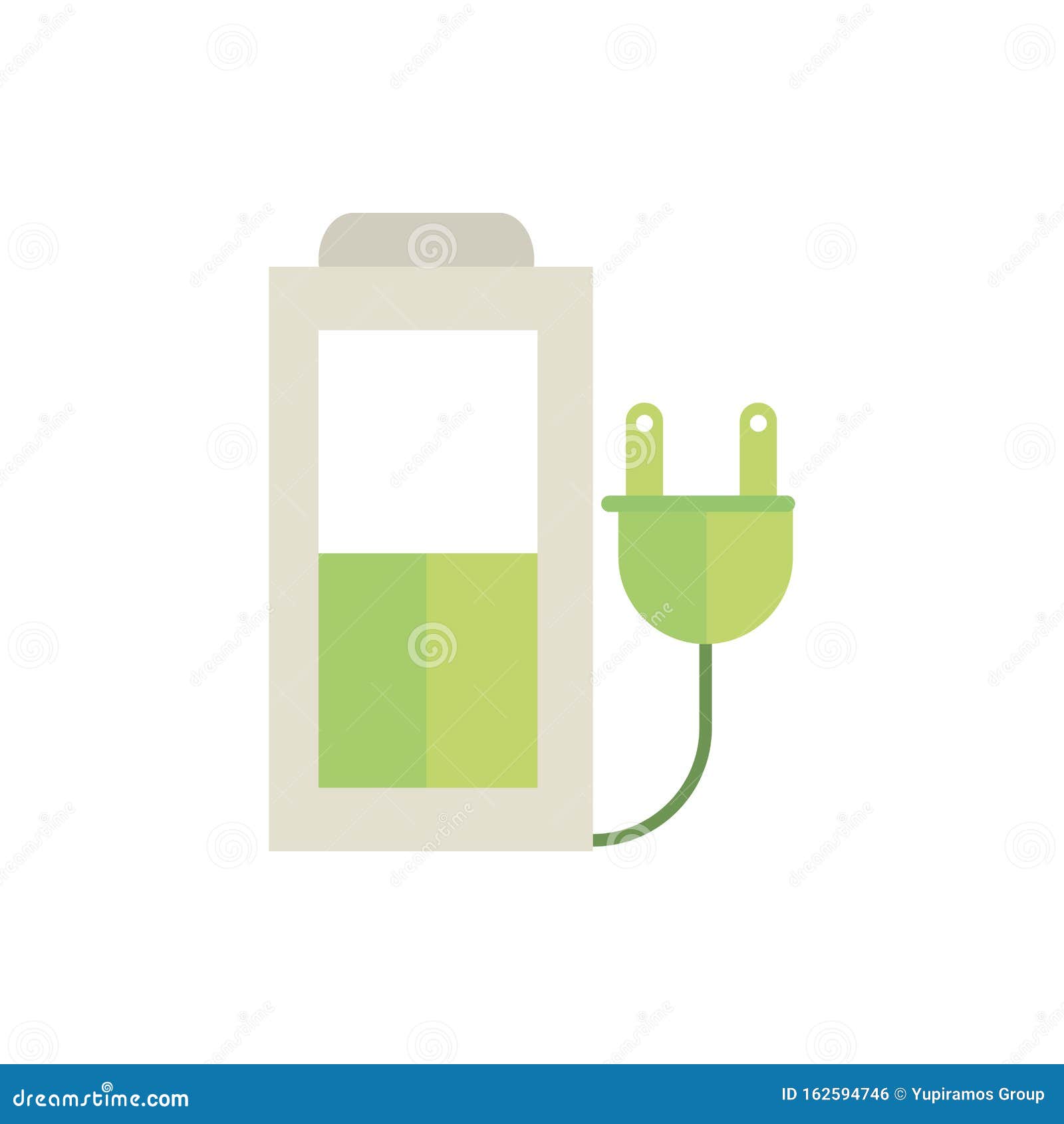 Battery Plug Cable Green Energy Icon Stock Vector - Illustration of ...
