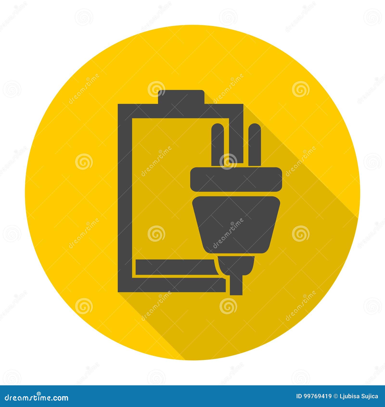 Battery and plug in icon stock vector. Illustration of accessory - 99769419