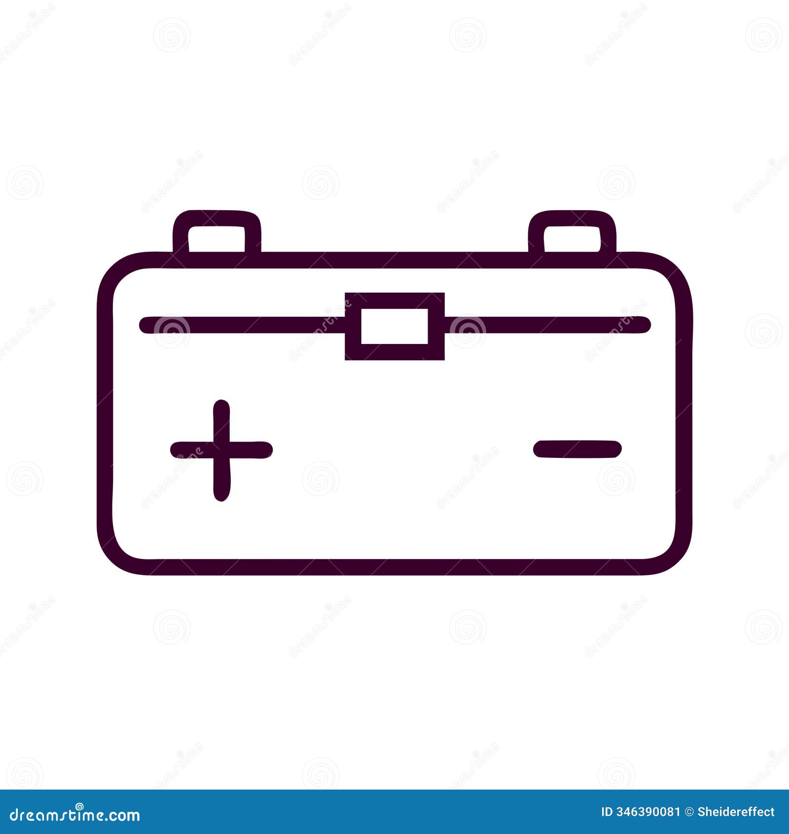 A Battery with a Plus and Minus Sign on it Stock Illustration ...