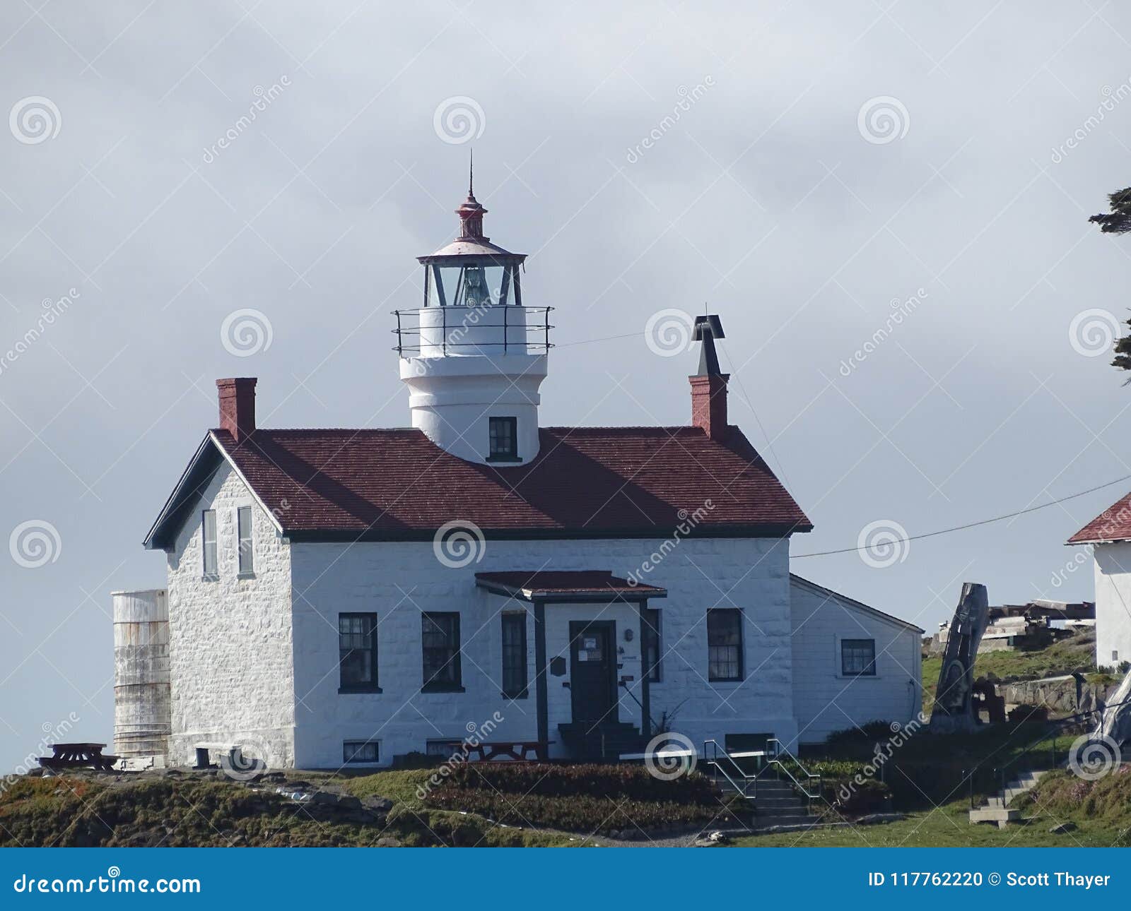 Battery Point lighthouse stock photo. Image of island - 117762220