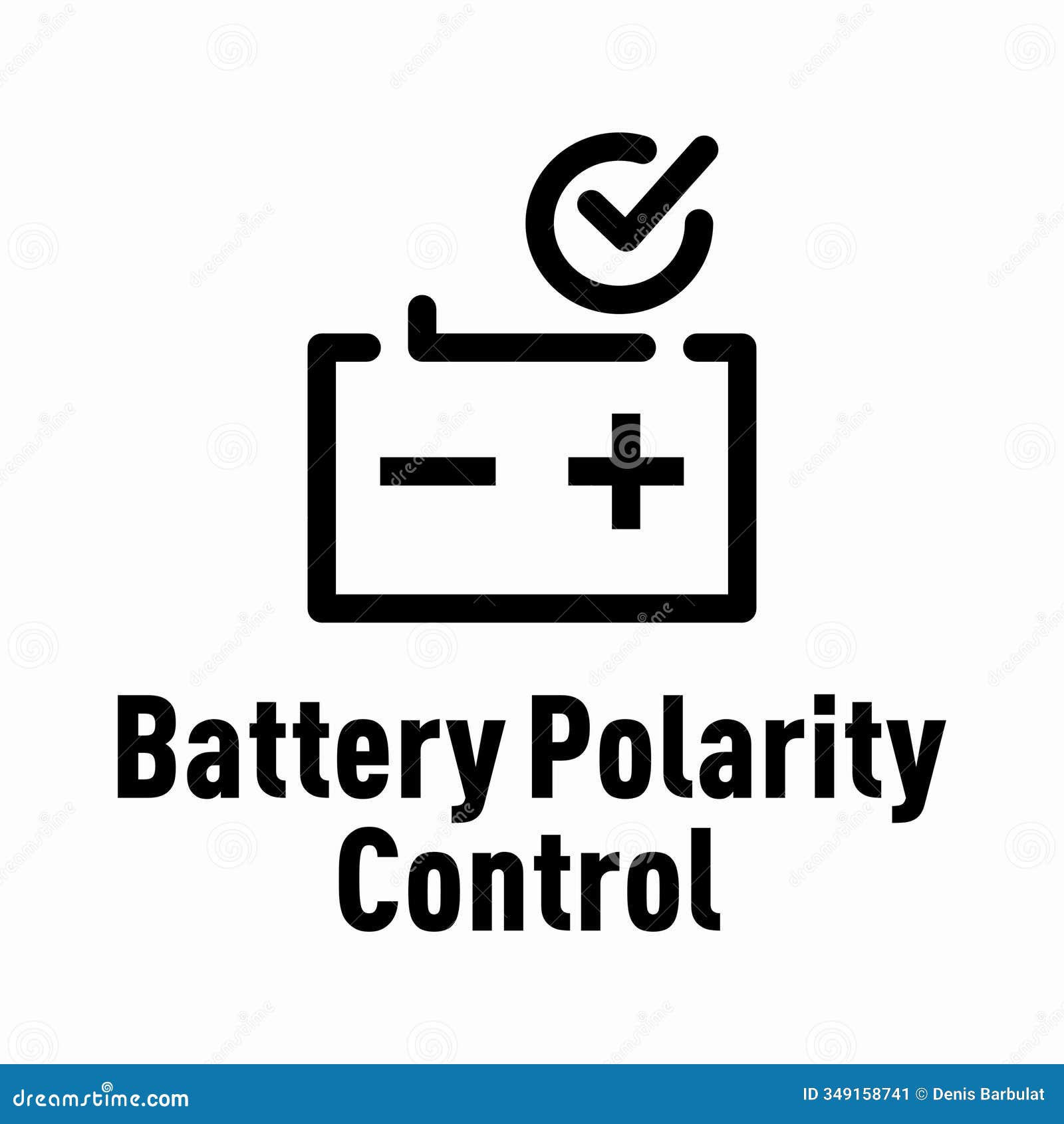 Battery Polarity Control Vector Information Sign Stock Vector ...
