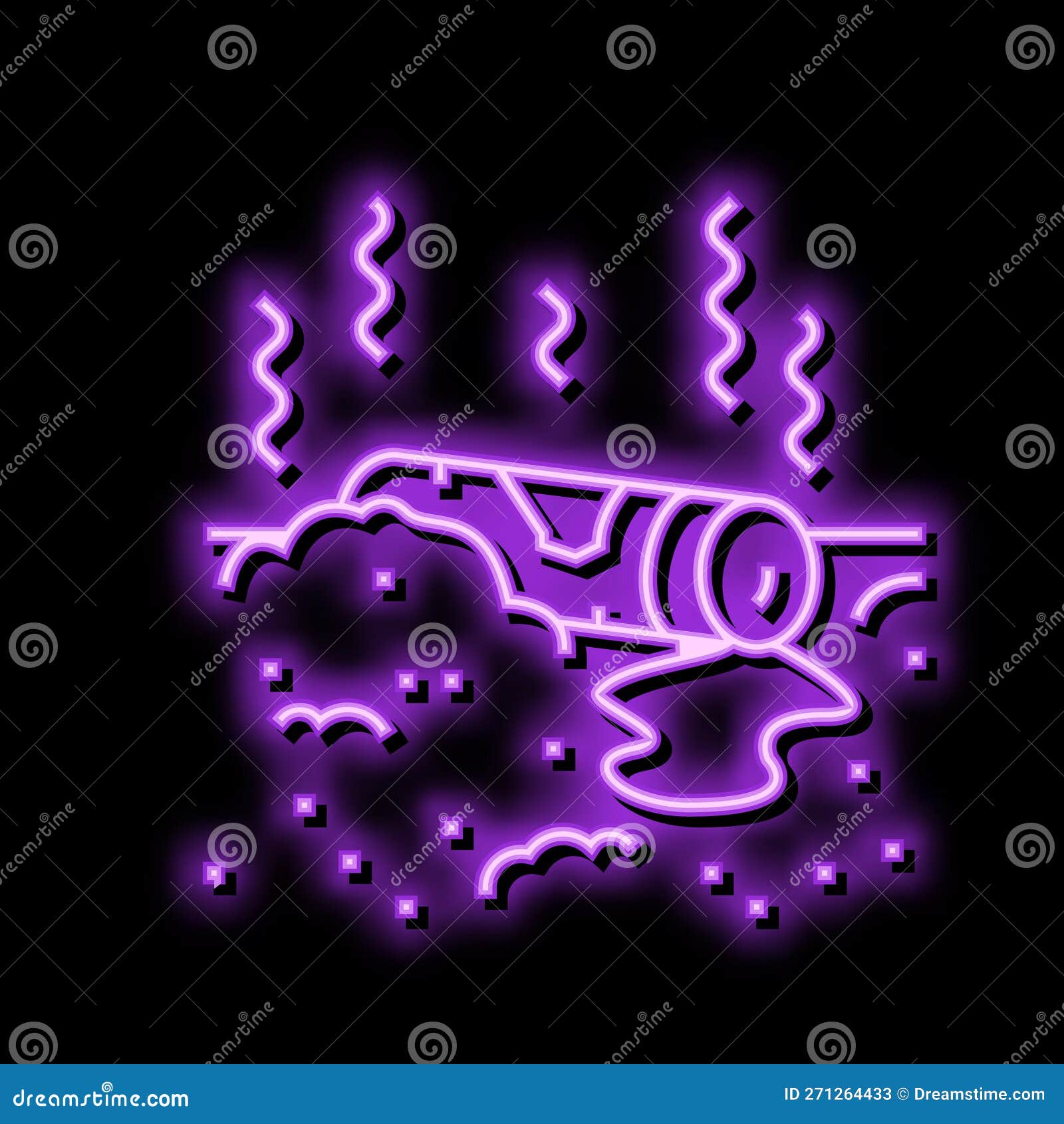 Battery Pollution Neon Glow Icon Illustration Stock Vector ...