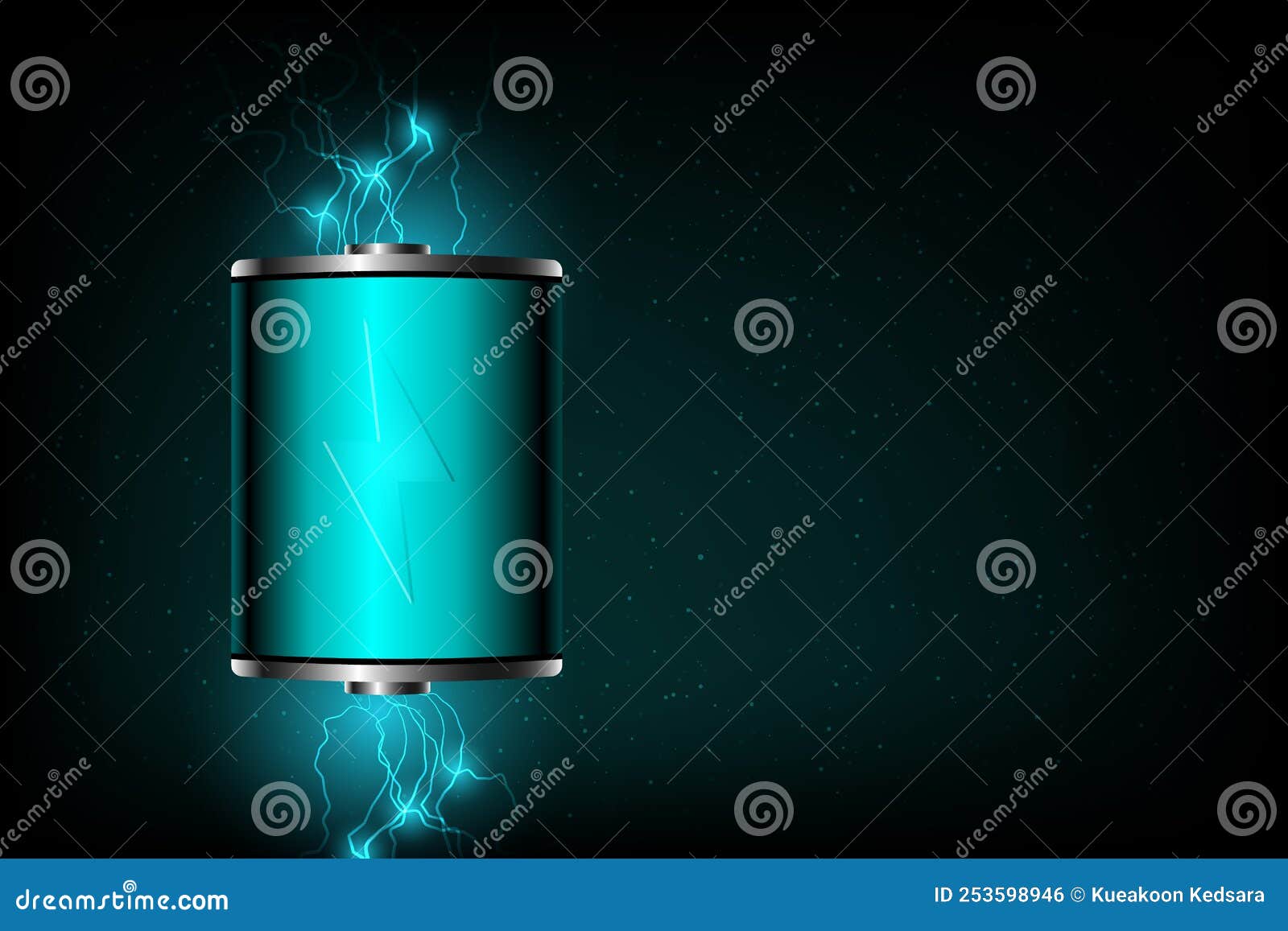 Battery Power on Dark Background Stock Illustration - Illustration of ...