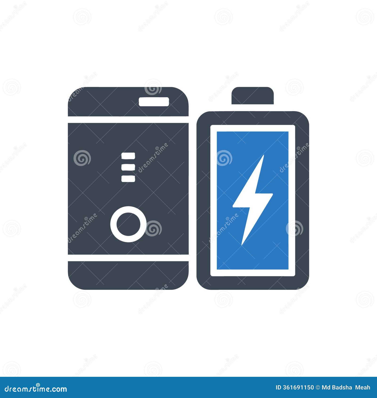 Battery Power Icon stock vector. Illustration of charging - 361691150