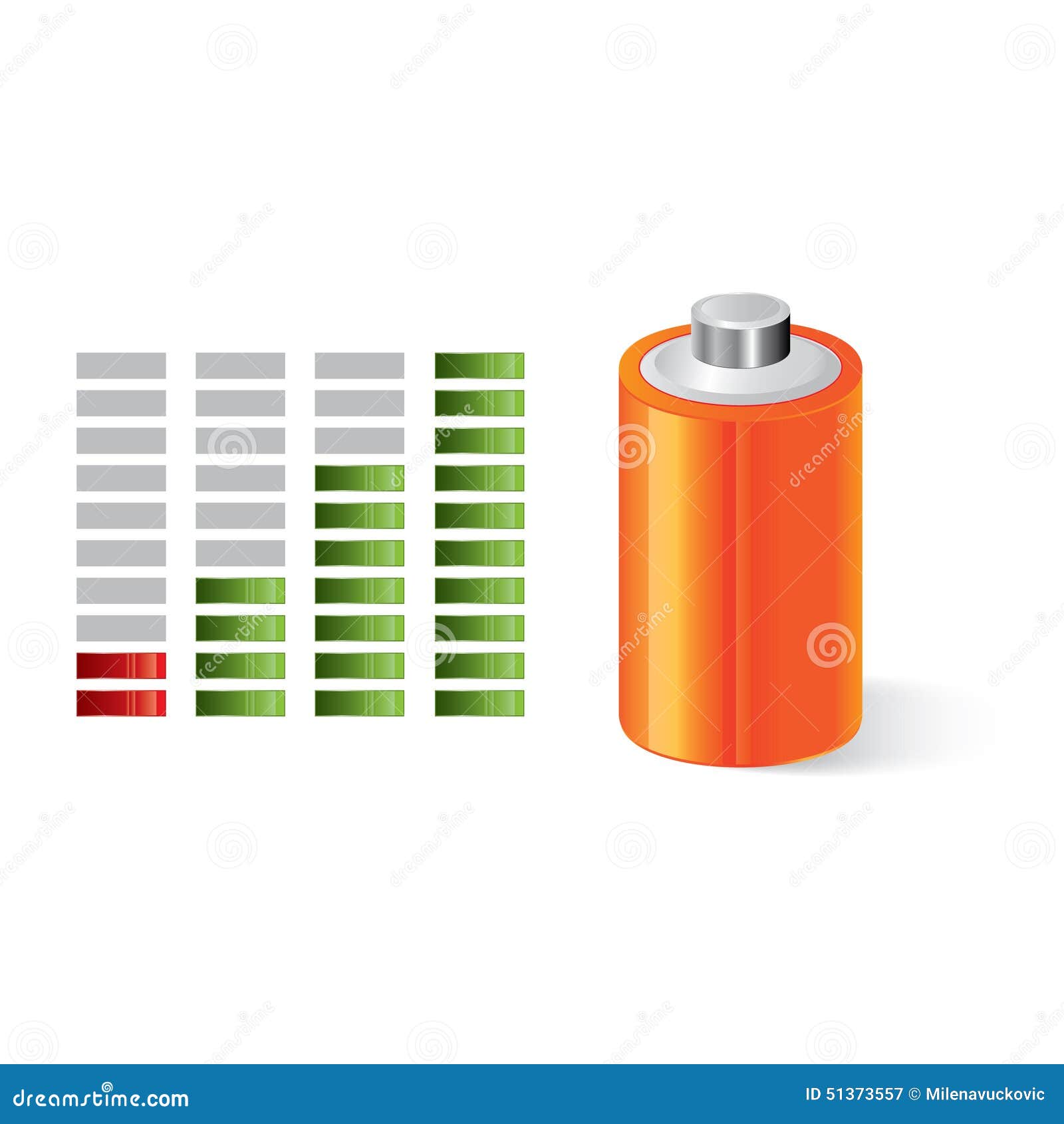 Battery with Power Indicator Stock Vector - Illustration of electricity ...