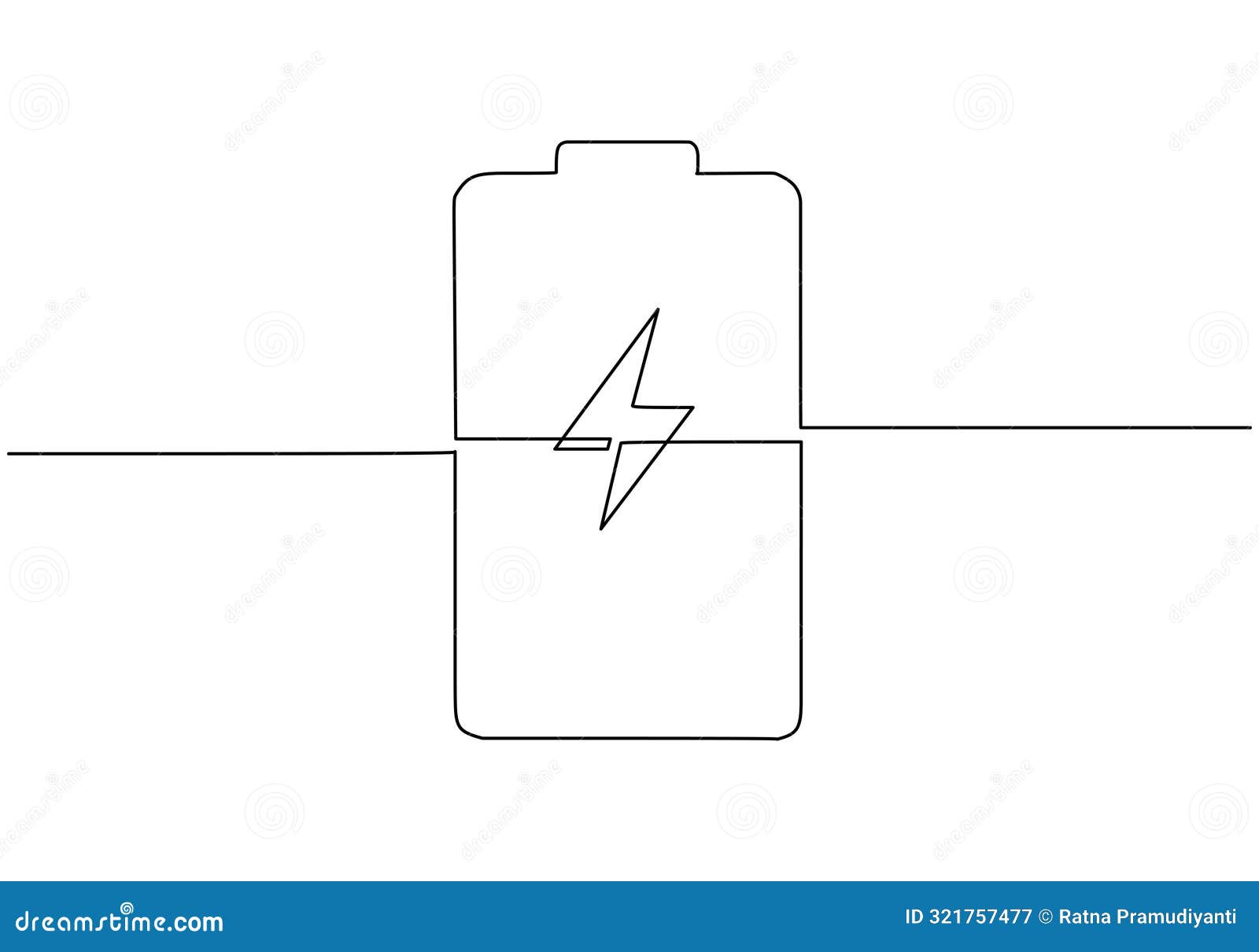 Battery Power One Line Drawing with Electrical Symbol Stock Vector ...