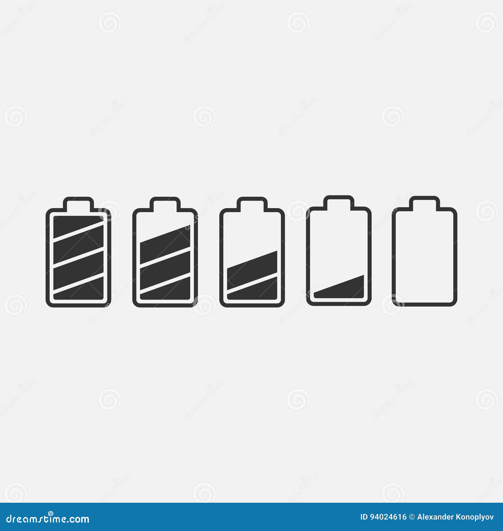 Battery Power Vector Icon Set Stock Vector - Illustration of mobile ...