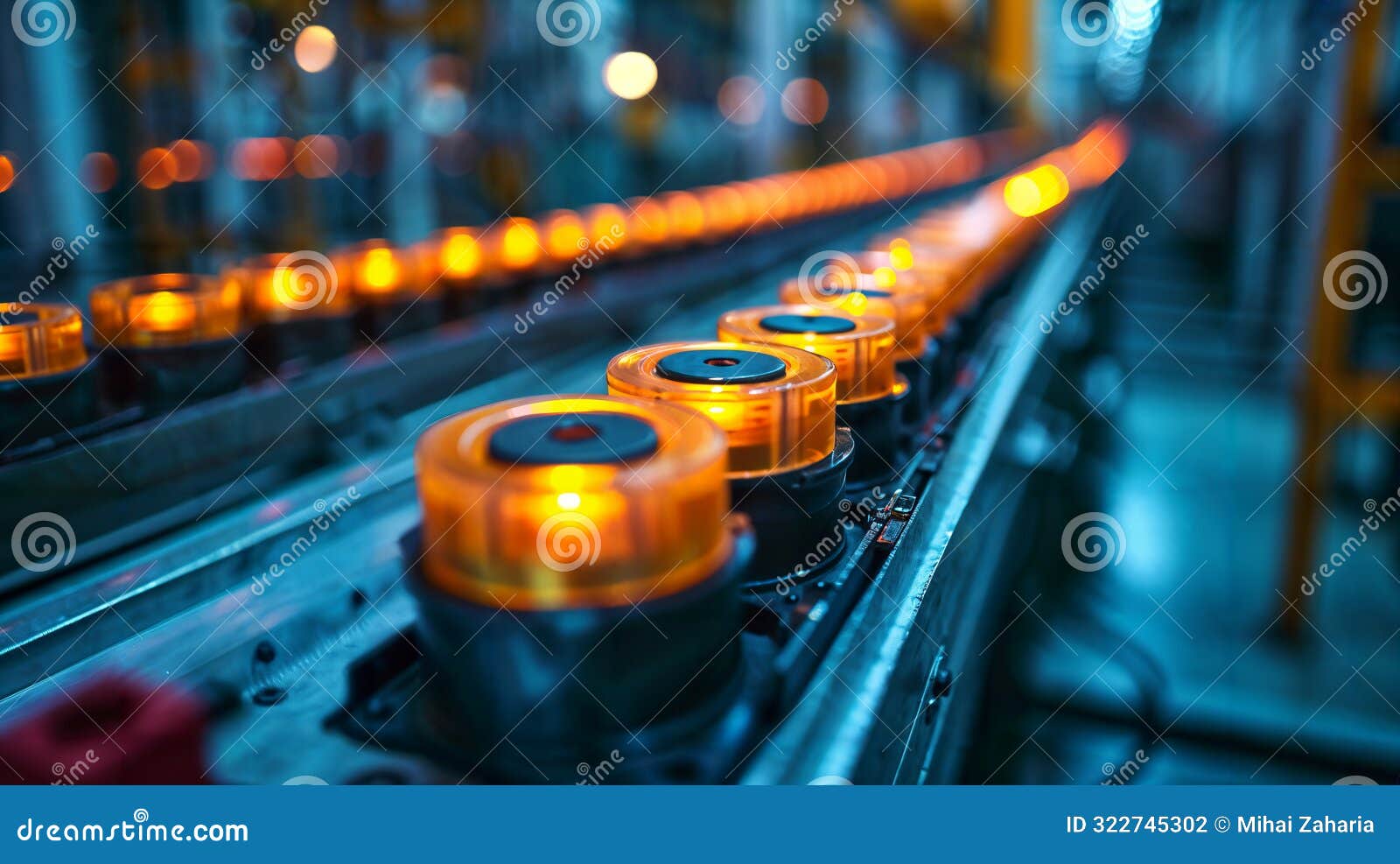 Battery Production Line in Factory Stock Illustration - Illustration of ...