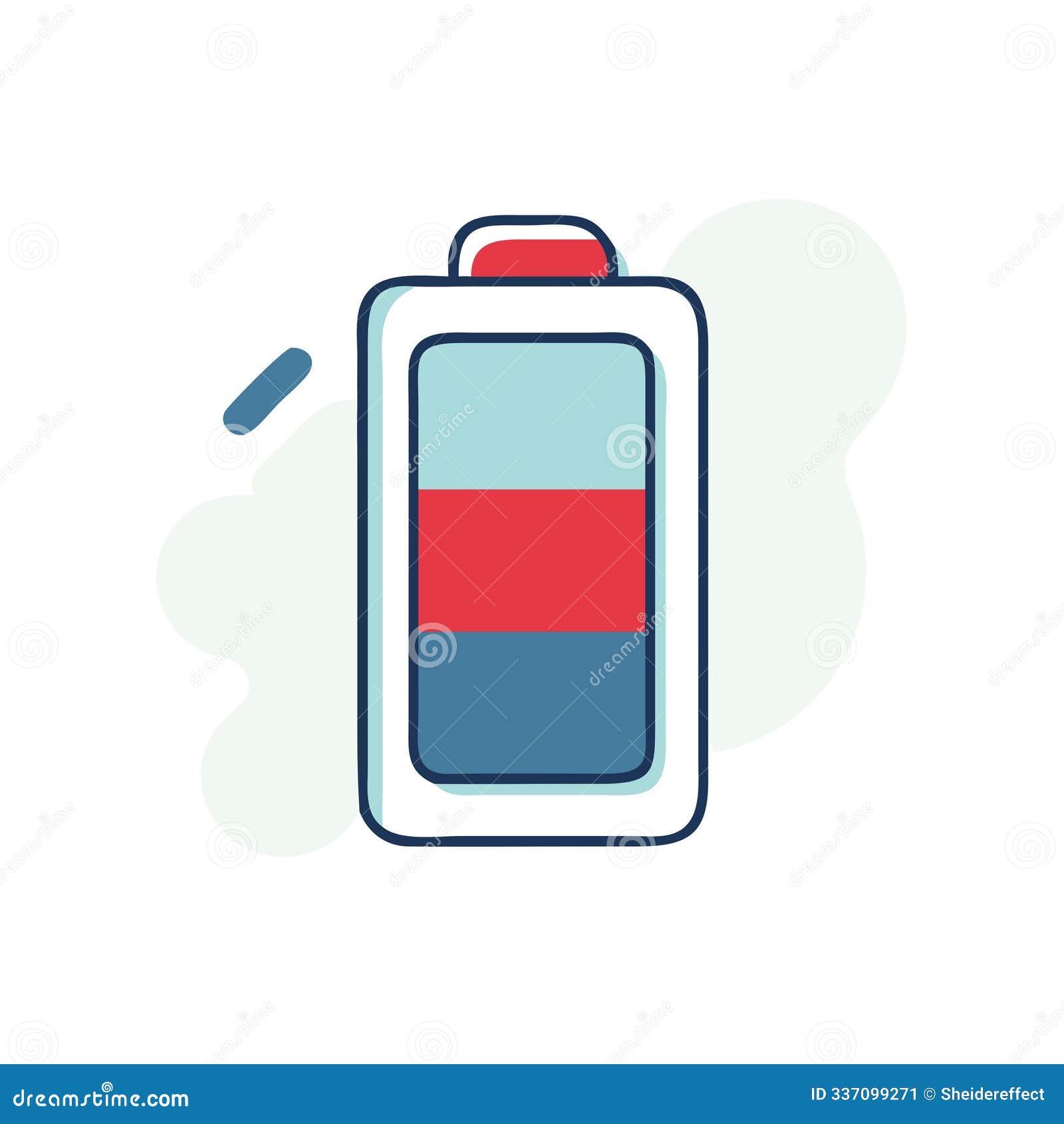 A Battery with a Red and Blue Stripe is Shown Stock Illustration ...
