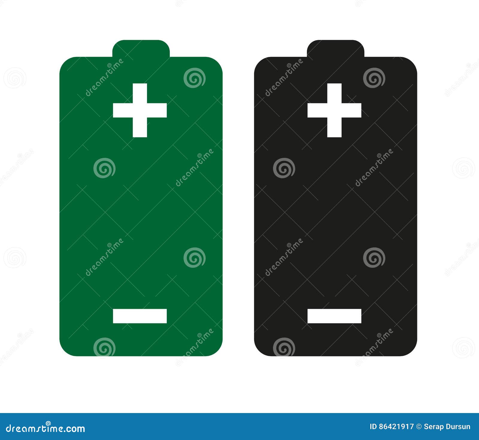 Battery with Red Plus stock vector. Illustration of accumulator - 86421917