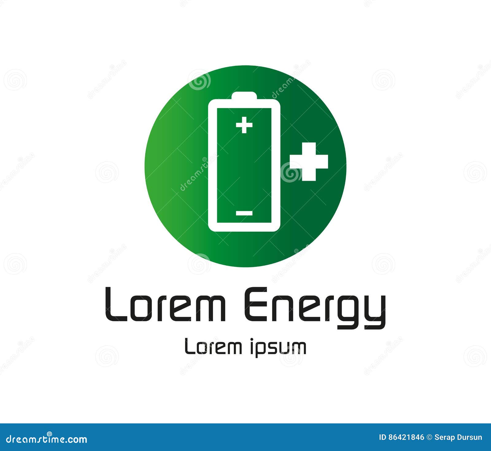 Battery with Red Plus Logo stock vector. Illustration of isolated ...