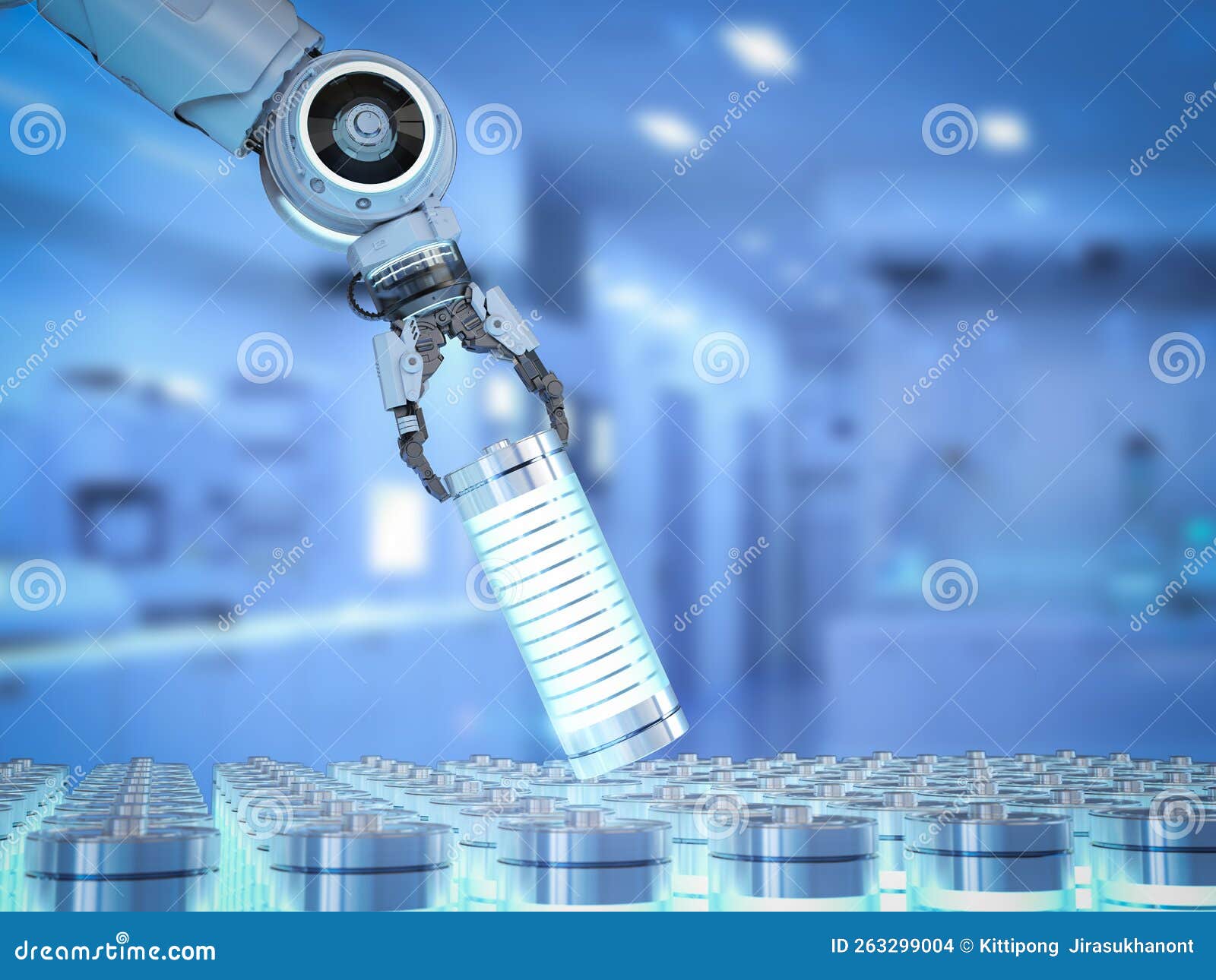 Battery Research and Development with Robot Hold Rechargeable Battery ...