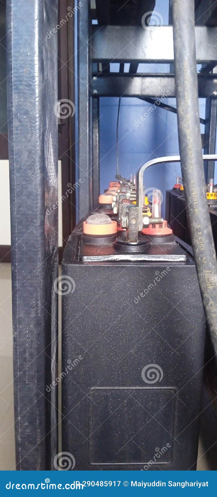 Battery Room, Rows Of Batteries In Industrial Backup Power System Stock ...