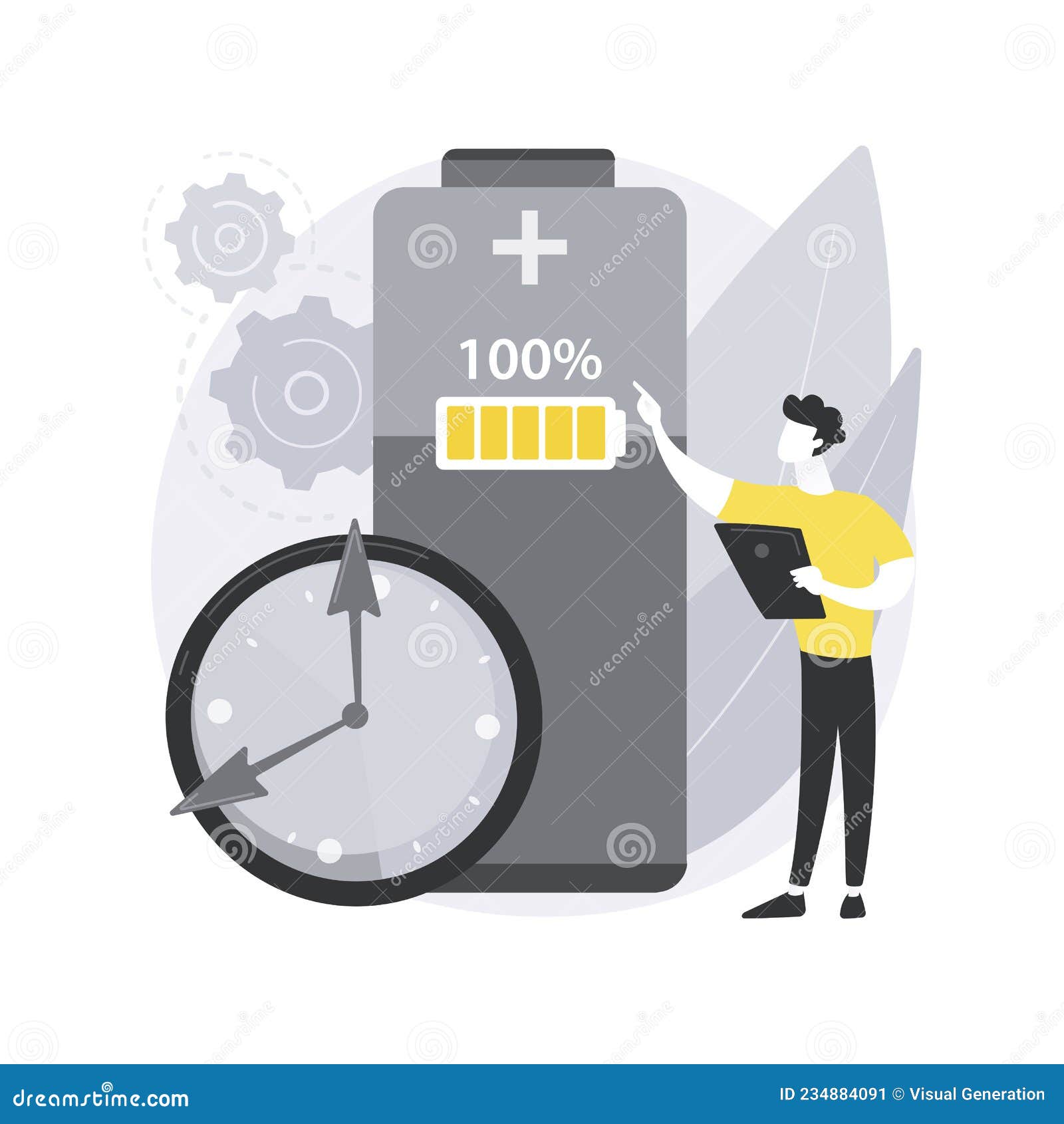 Battery Runtime Abstract Concept Vector Illustration. Stock Vector ...