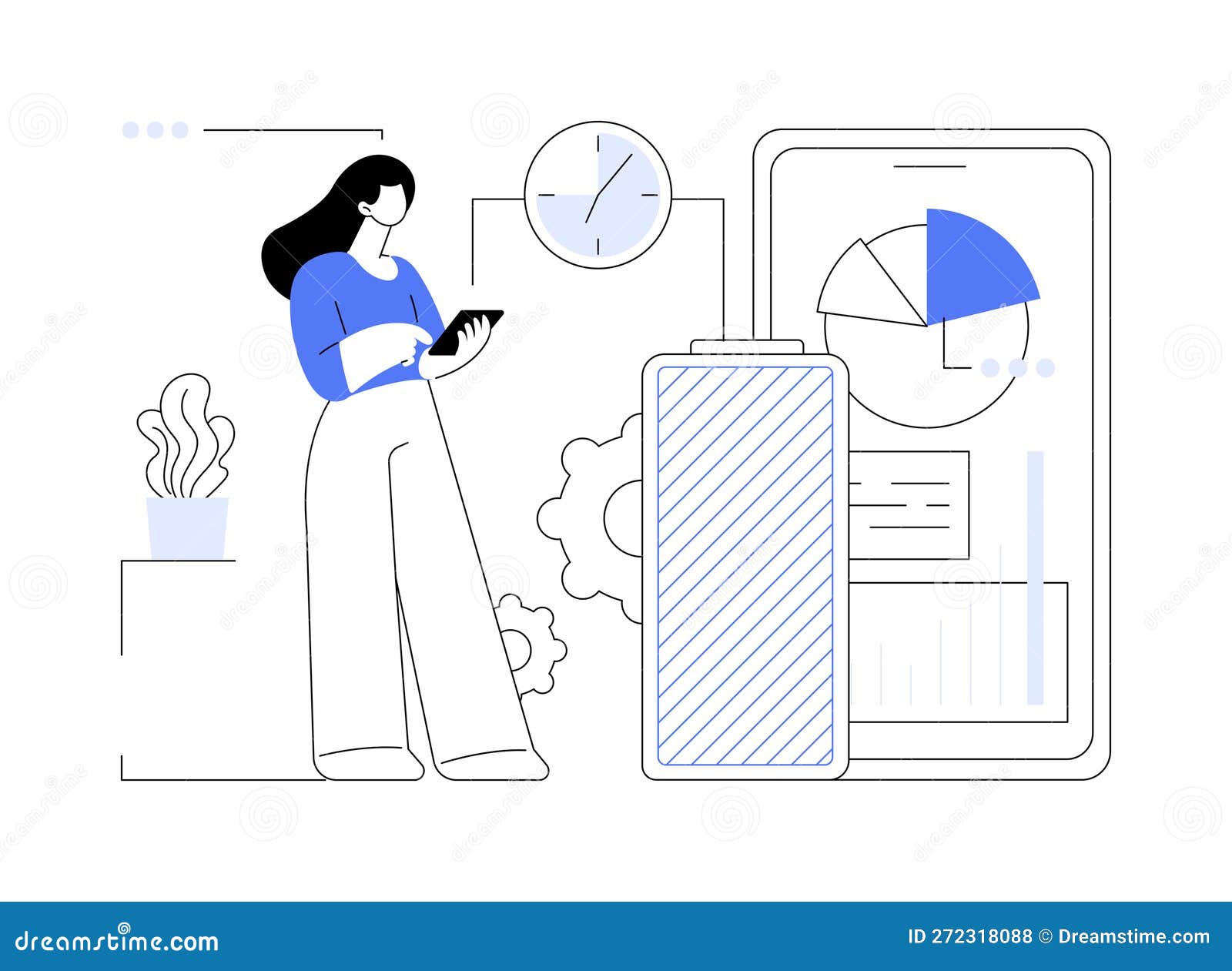 Battery Runtime Abstract Concept Vector Illustration. Stock Vector ...