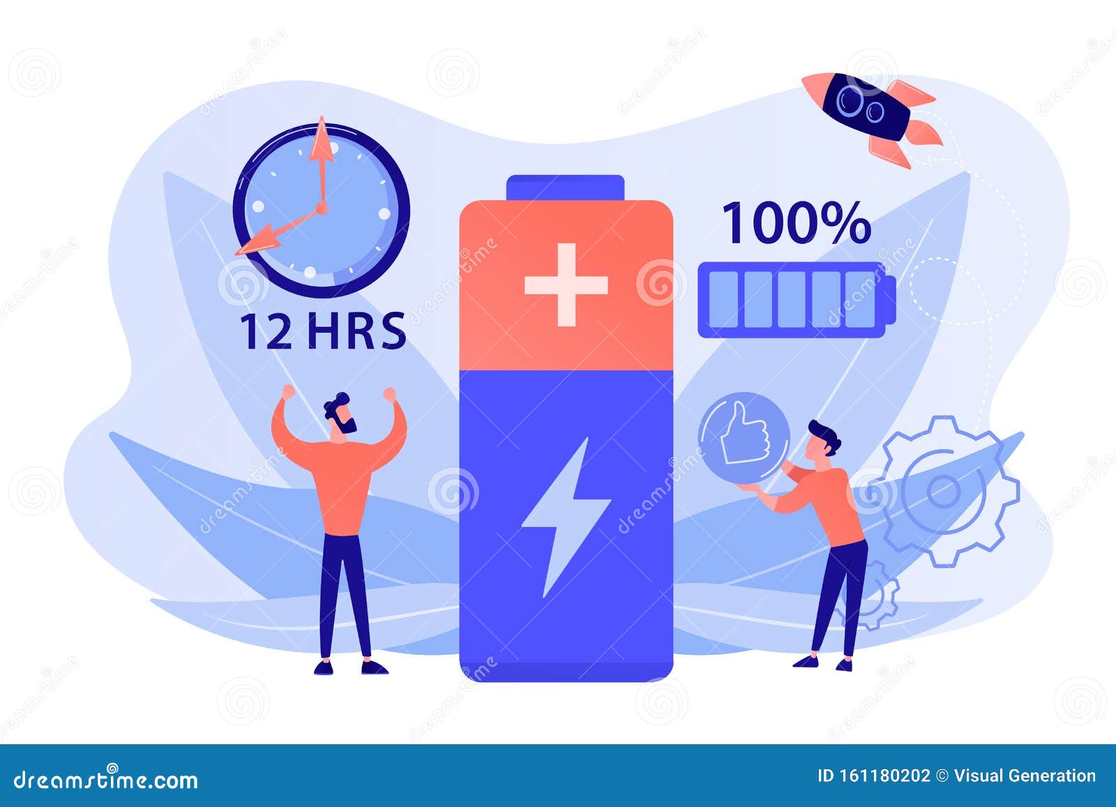 Battery Runtime Concept Vector Illustration. Stock Vector ... Battery Runtime Concept Vector Illustration. Stock Vector ...