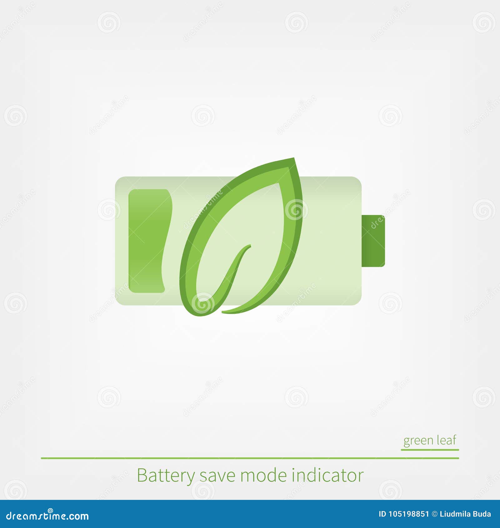 Battery Save Mode Line Icon in Flat Style Stock Vector - Illustration ...