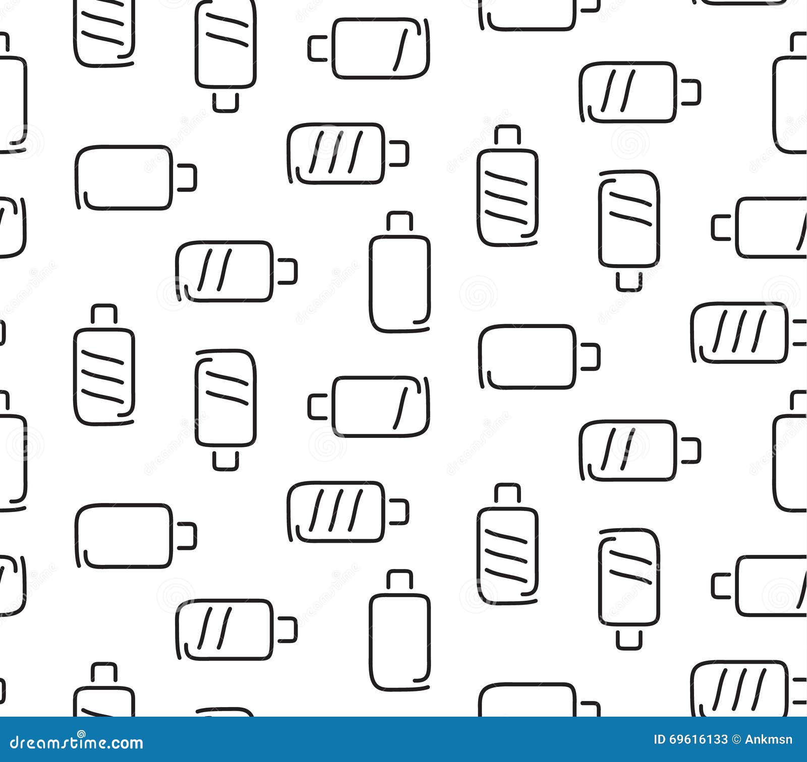 Battery seamless pattern stock vector. Illustration of energy - 69616133