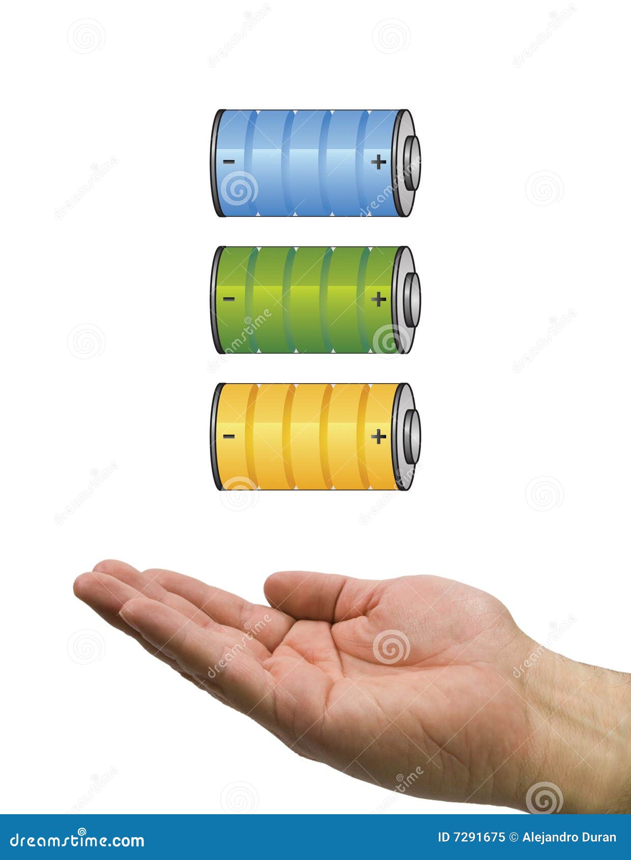 Battery set and hand stock illustration. Illustration of electrical ...