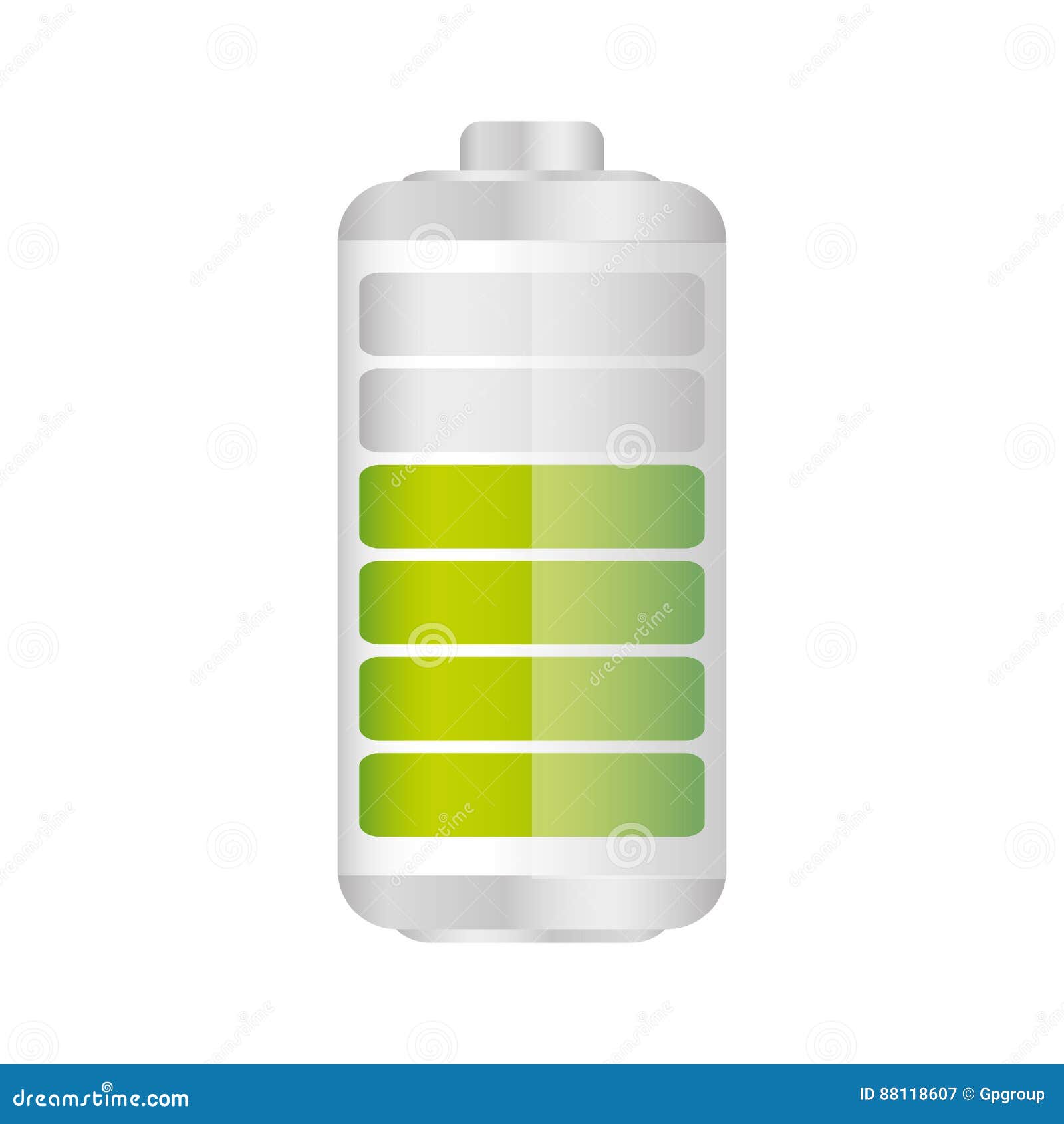 Battery in Seventy Percent Icon Stock Illustration - Illustration of ...