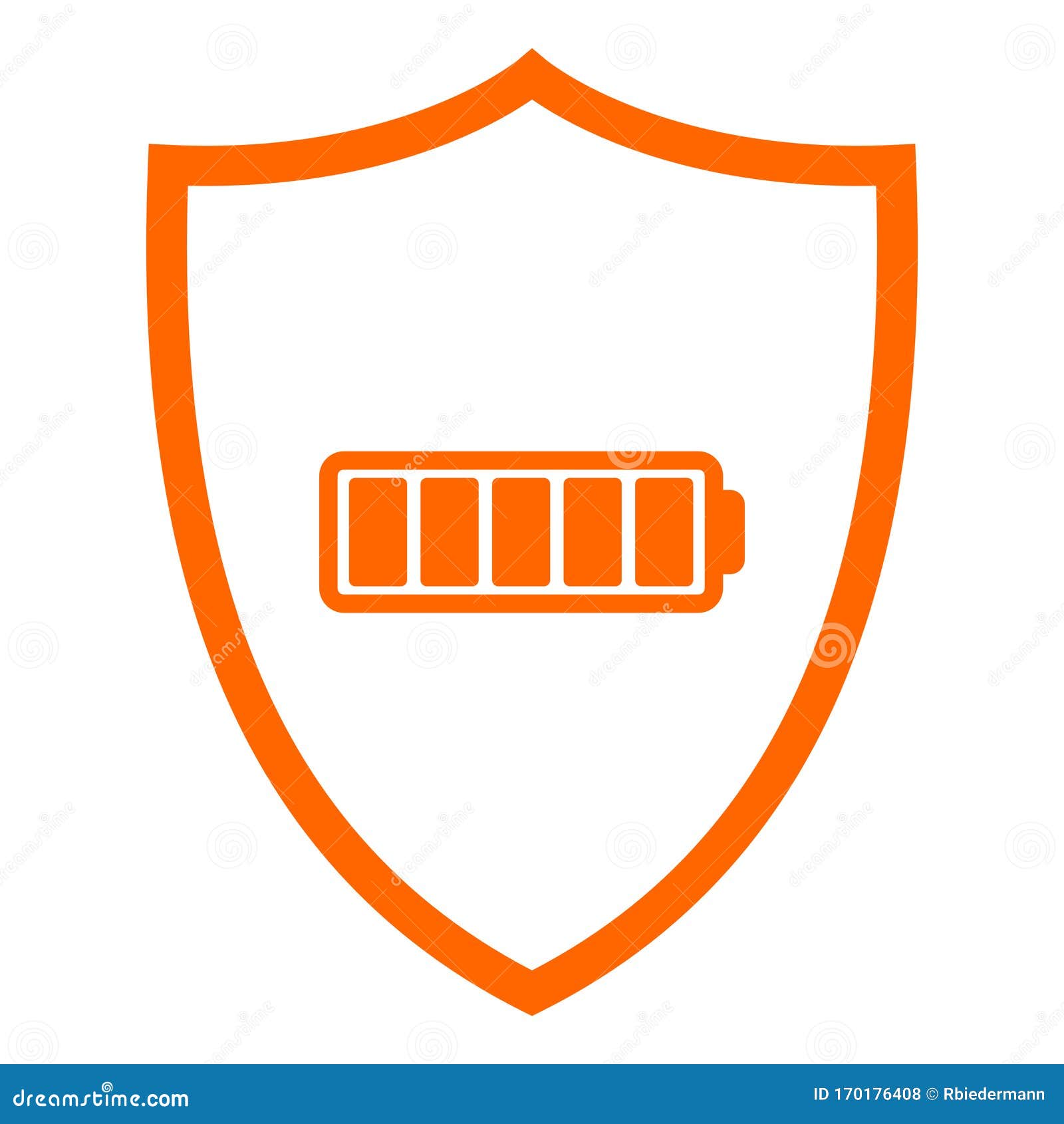 Battery and shield stock vector. Illustration of power - 170176408