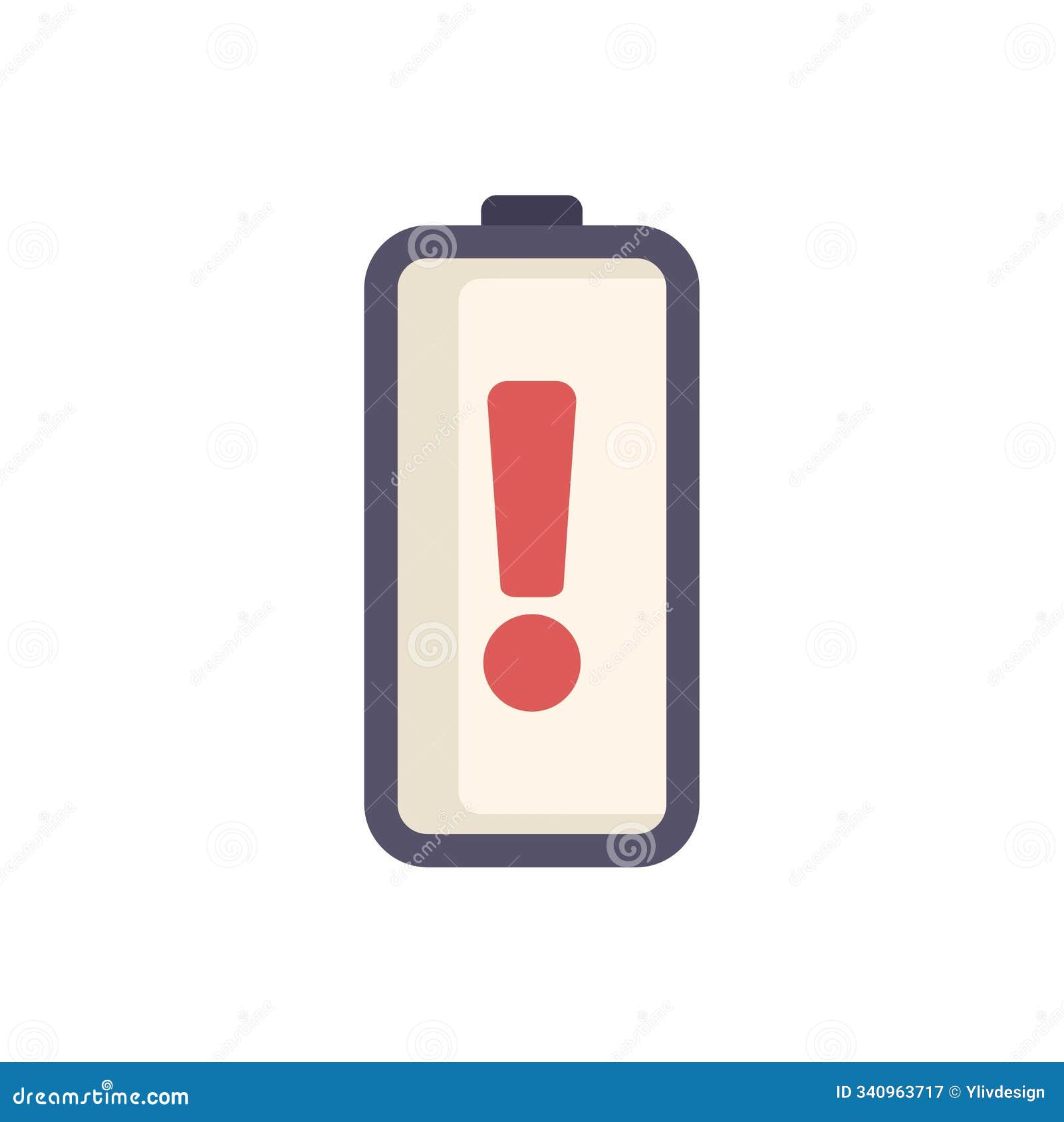 Battery Showing Warning Sign with Exclamation Point Stock Illustration ...