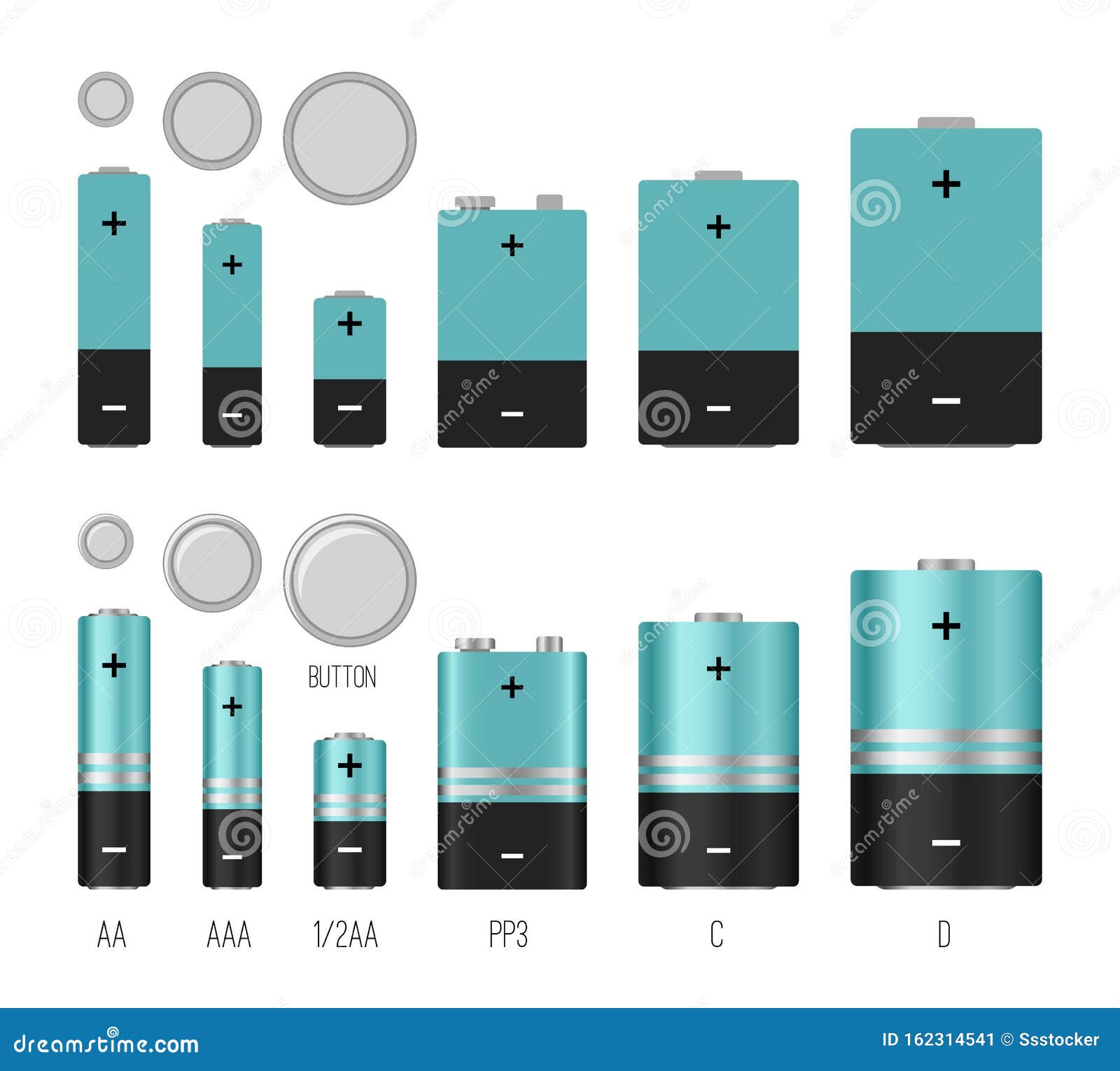 Battery size illustration stock vector. Illustration of electric ...