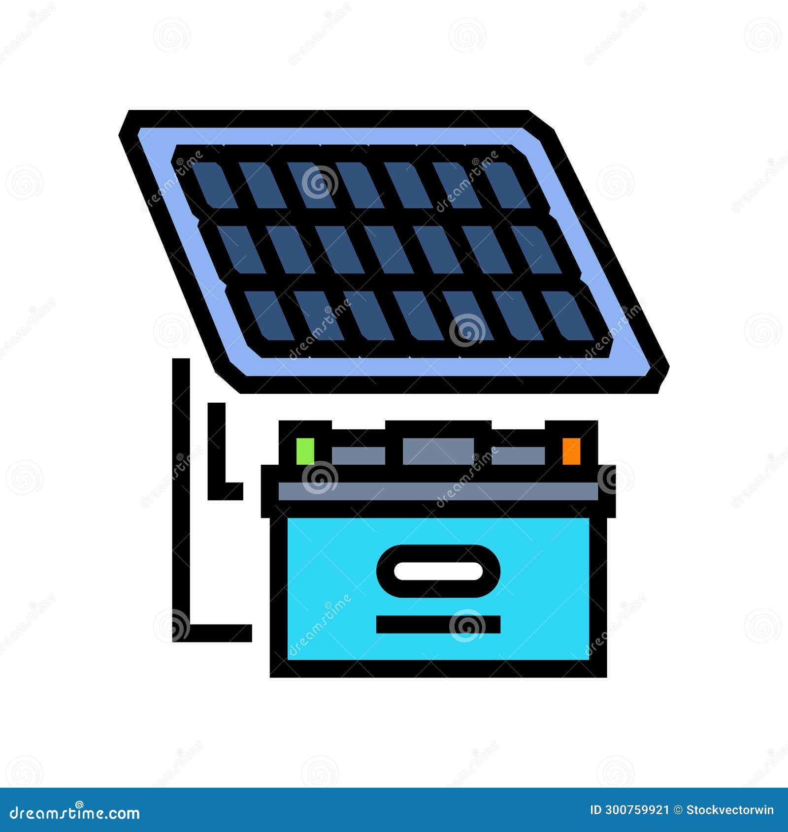 Battery Solar Panel Color Icon Vector Illustration Stock Vector ...