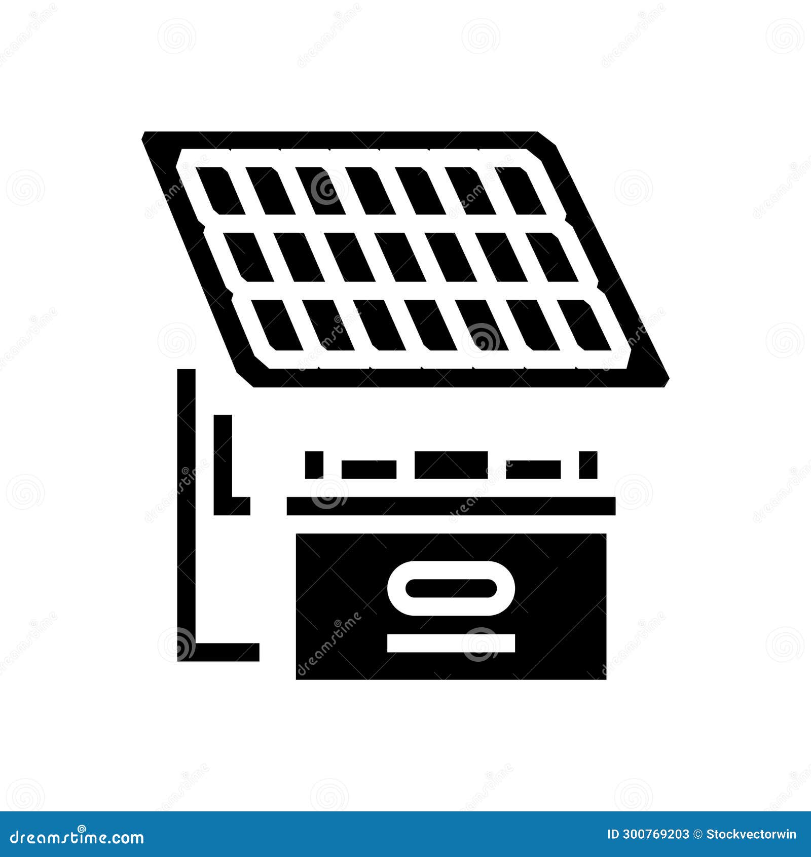 Battery Solar Panel Glyph Icon Vector Illustration Stock Illustration ...