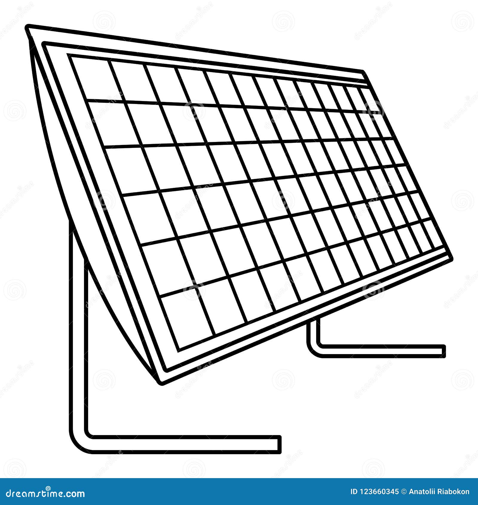 Battery Solar Panel Icon, Outline Style Stock Illustration ...