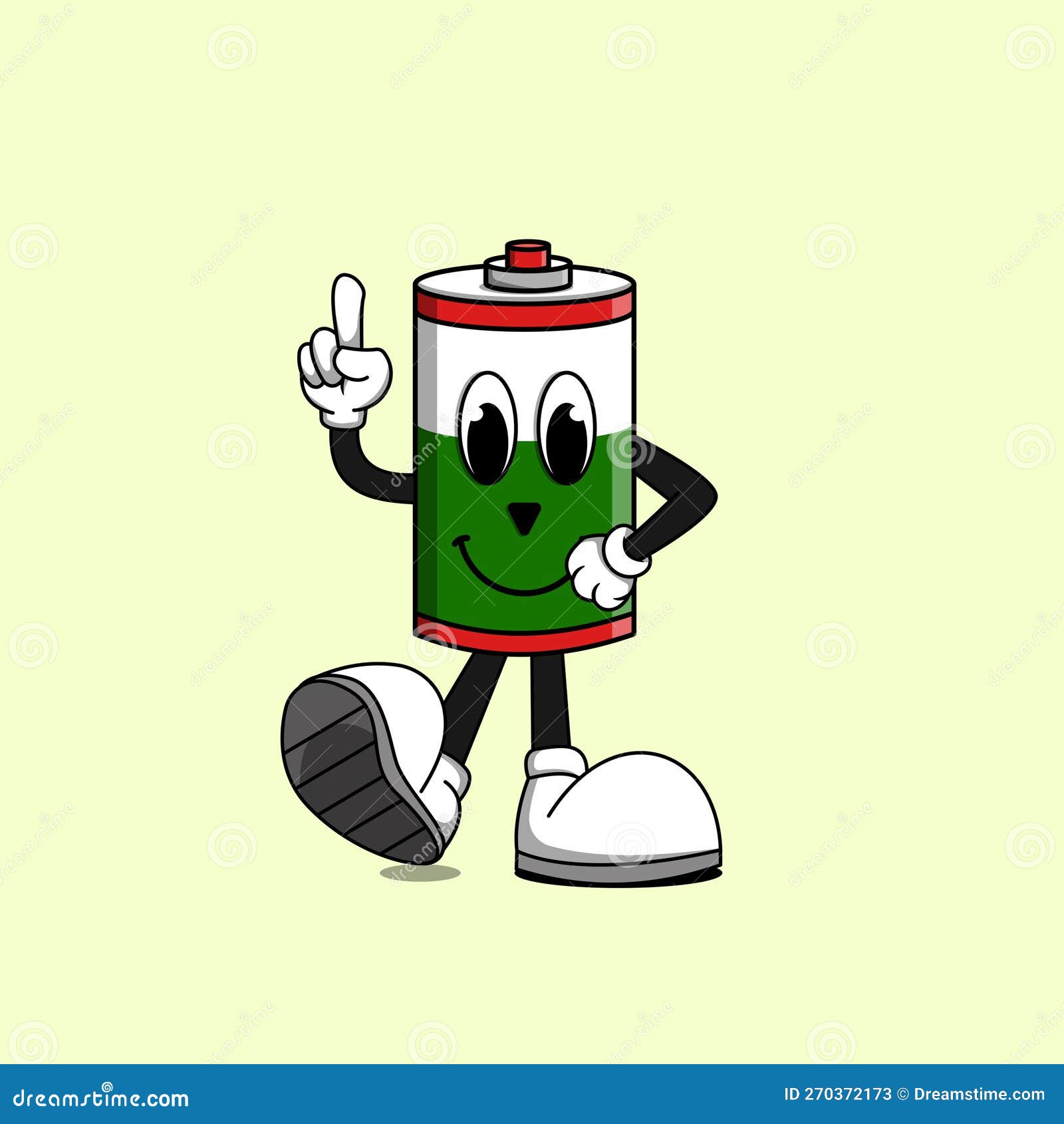 Sad Battery Man Standing. Low Battery Indication, Need To Charge ...