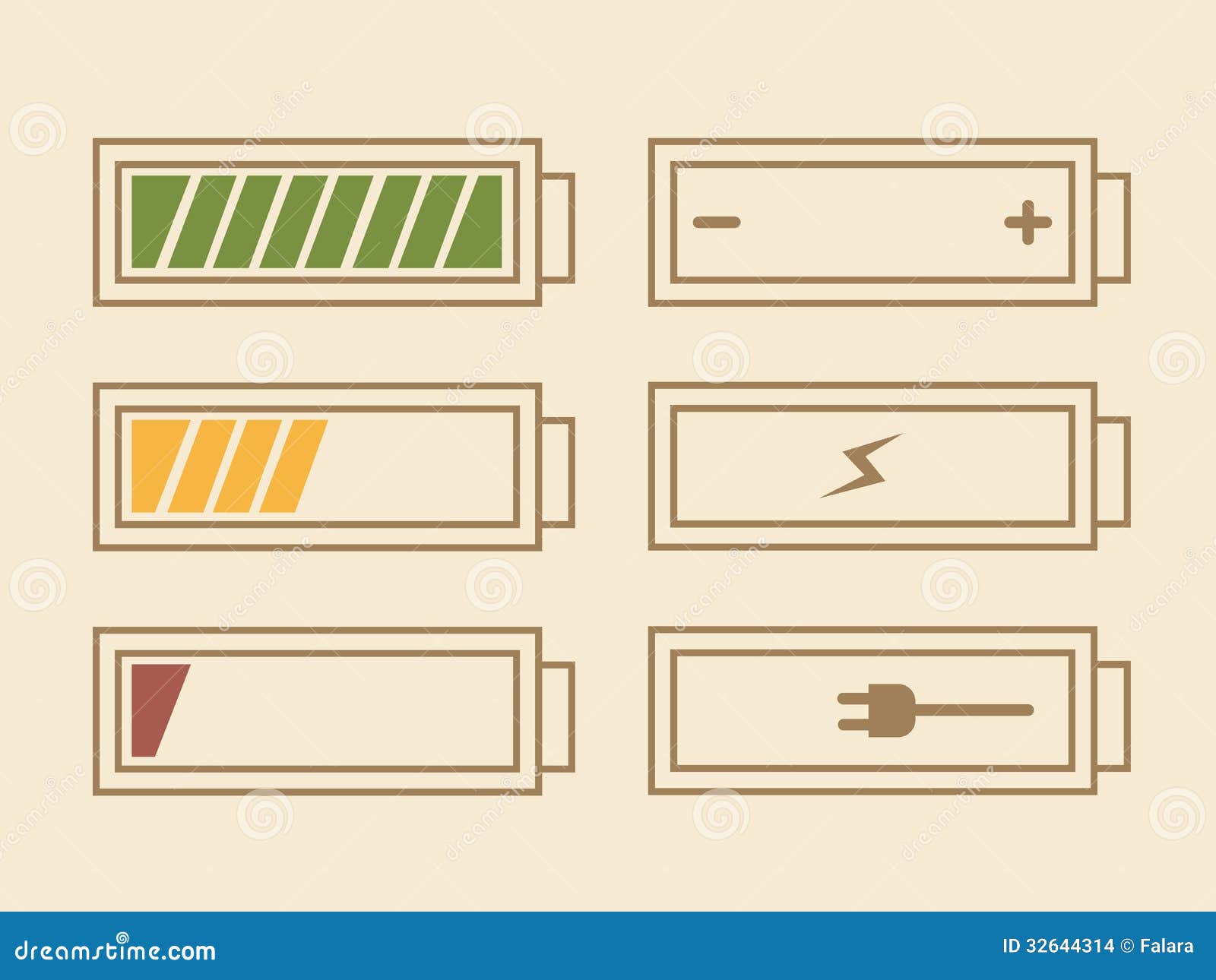 Battery Status Full Half Low Empty Stickers - Colorful Vector ...