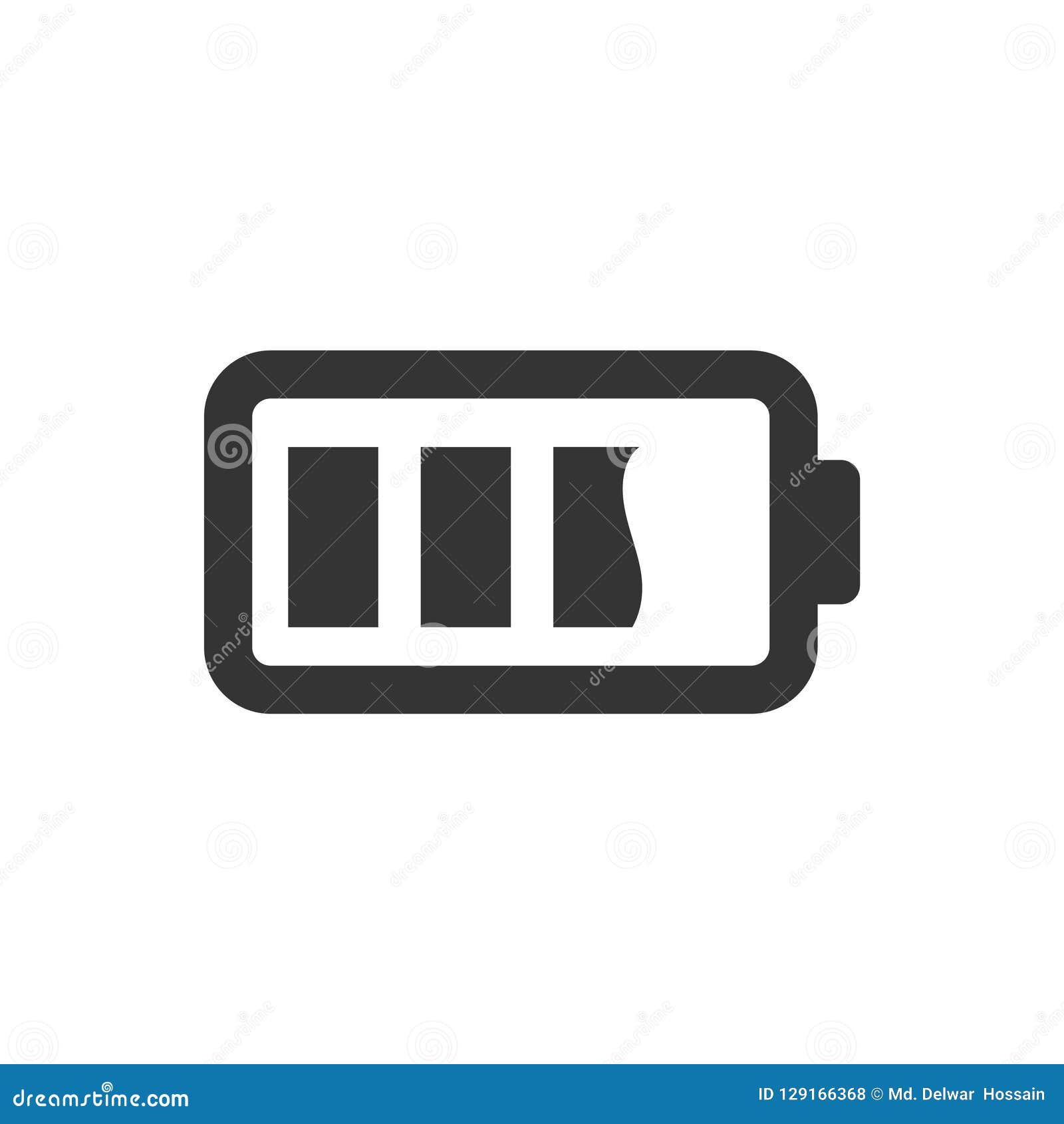 Battery status icon stock vector. Illustration of symbol - 129166368
