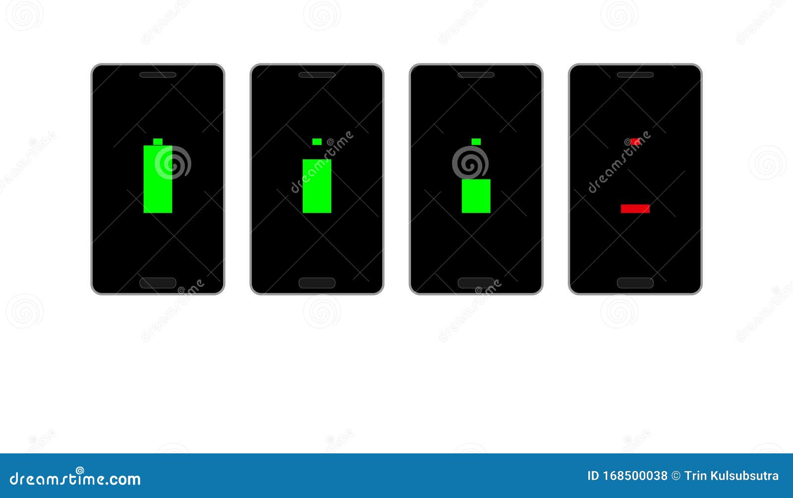 Battery Status Indicator in Mobile Phone. Stock Illustration ...