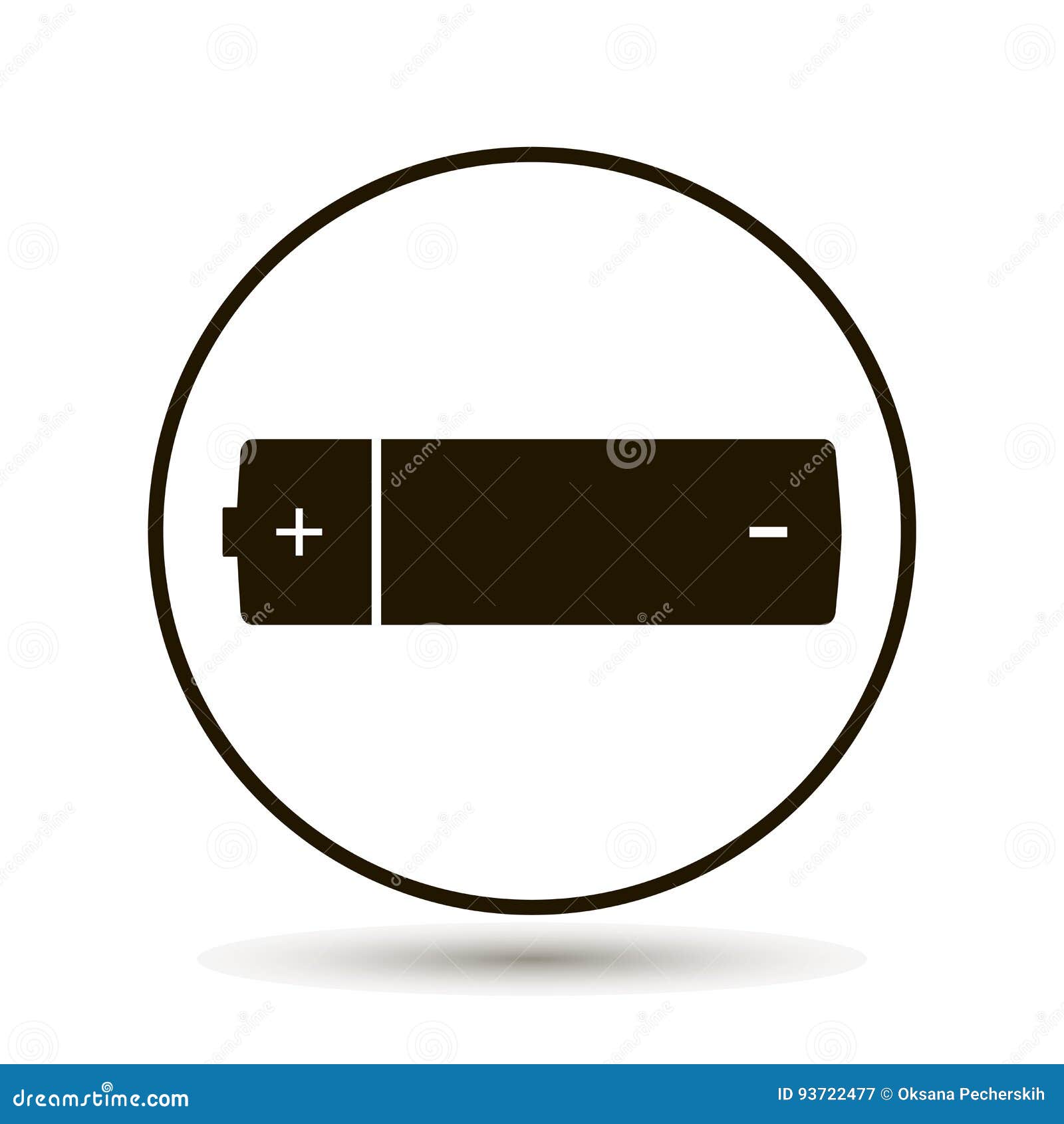 Battery Sticker on White Background. Stock Vector - Illustration of ...