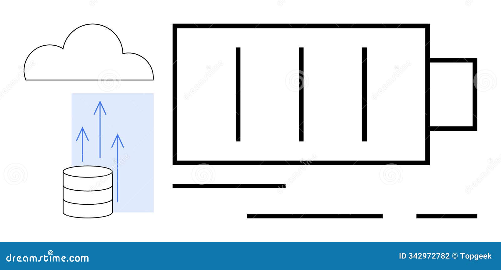 Battery Storage System Illustration Highlighting Cloud Data ...
