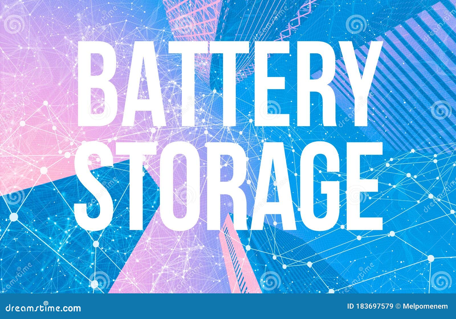 Battery Storage Theme with Abstract Patterns and Skyscrapers Stock ...
