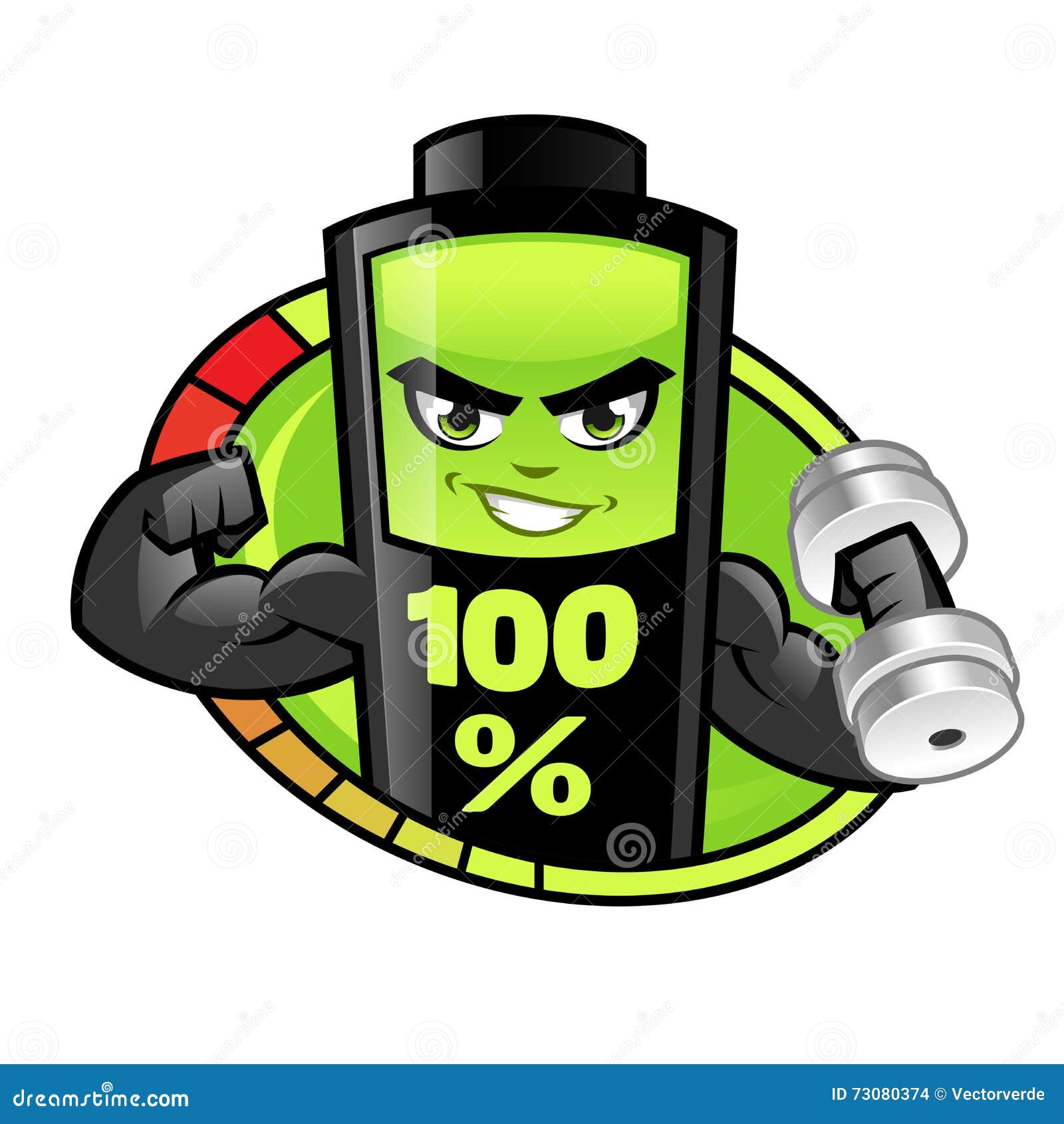 Strong Battery. Powerful Accumulator. Power Energy Supply. Cartoon ...