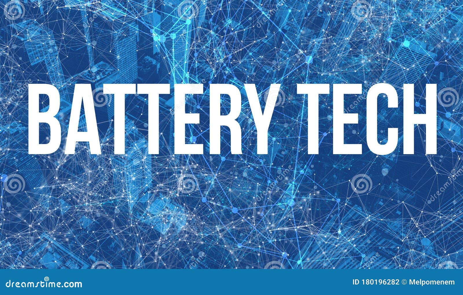 Battery Tech Theme with Abstract Cityscape Stock Illustration ...