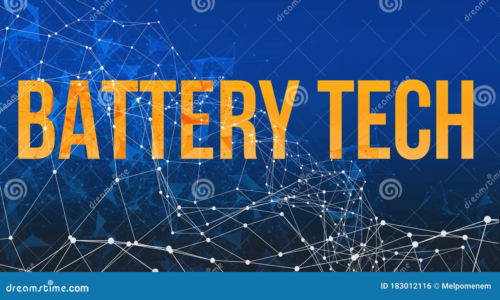 Battery Tech Theme with Abstract Network Lines Stock Illustration ...
