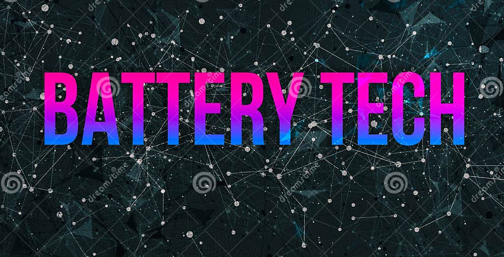 Battery Tech Theme with Abstract Network Patterns Stock Illustration ...
