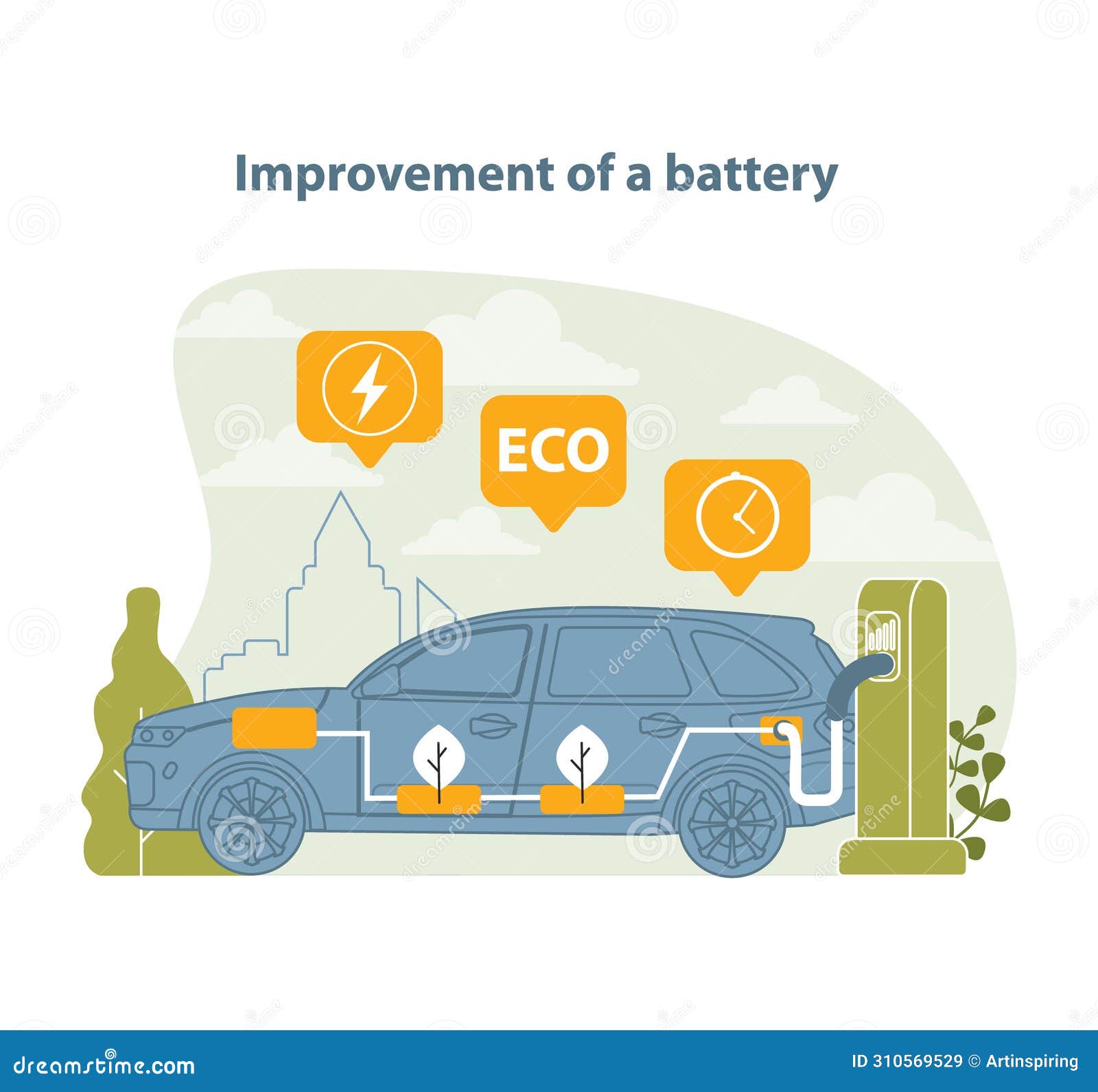 Battery Technology Advancement Illustration. this Vector Captures the ...