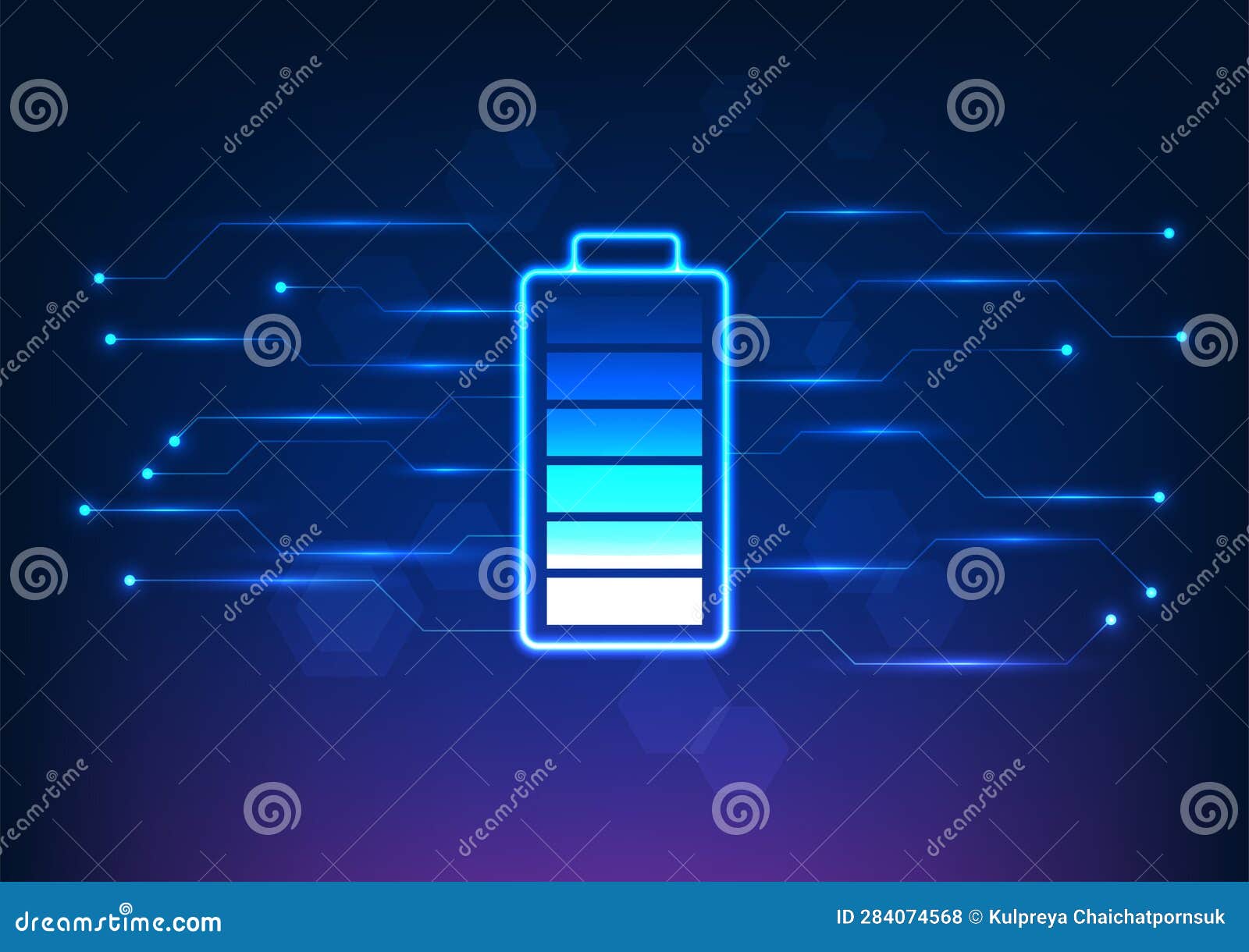 Battery Technology is Connected To the Circuit. it is a Vector ...