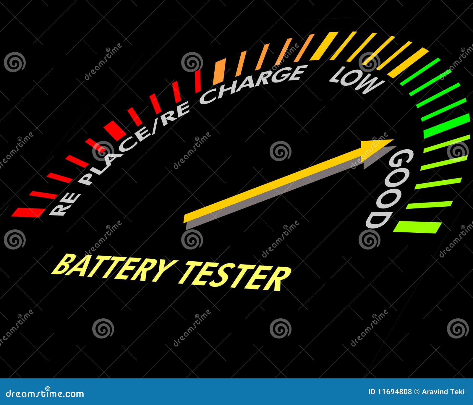 Battery testing instrument stock illustration. Illustration of dial ...