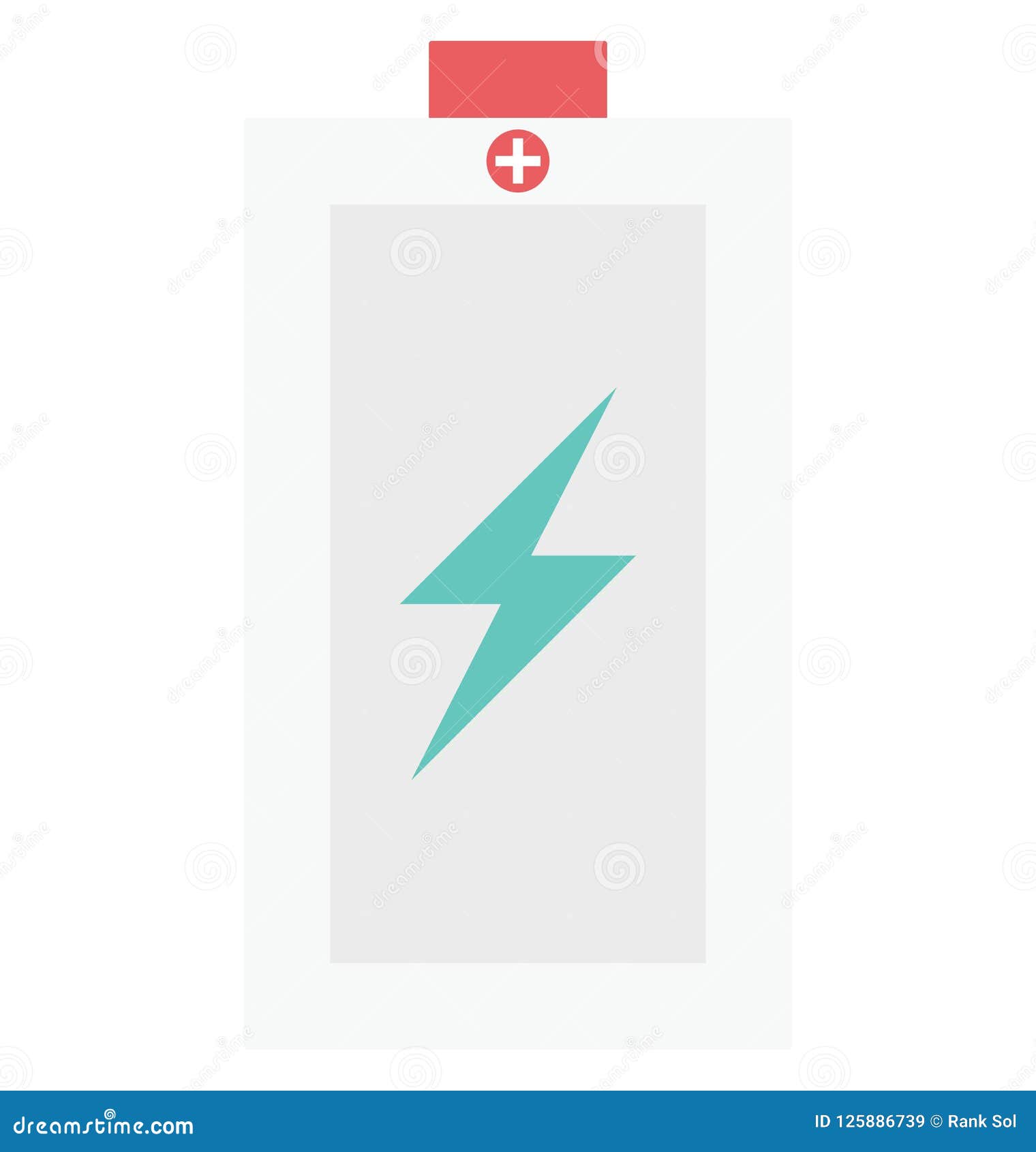 Battery, Thunder Color Isolated Vector Icon Stock Vector - Illustration ...