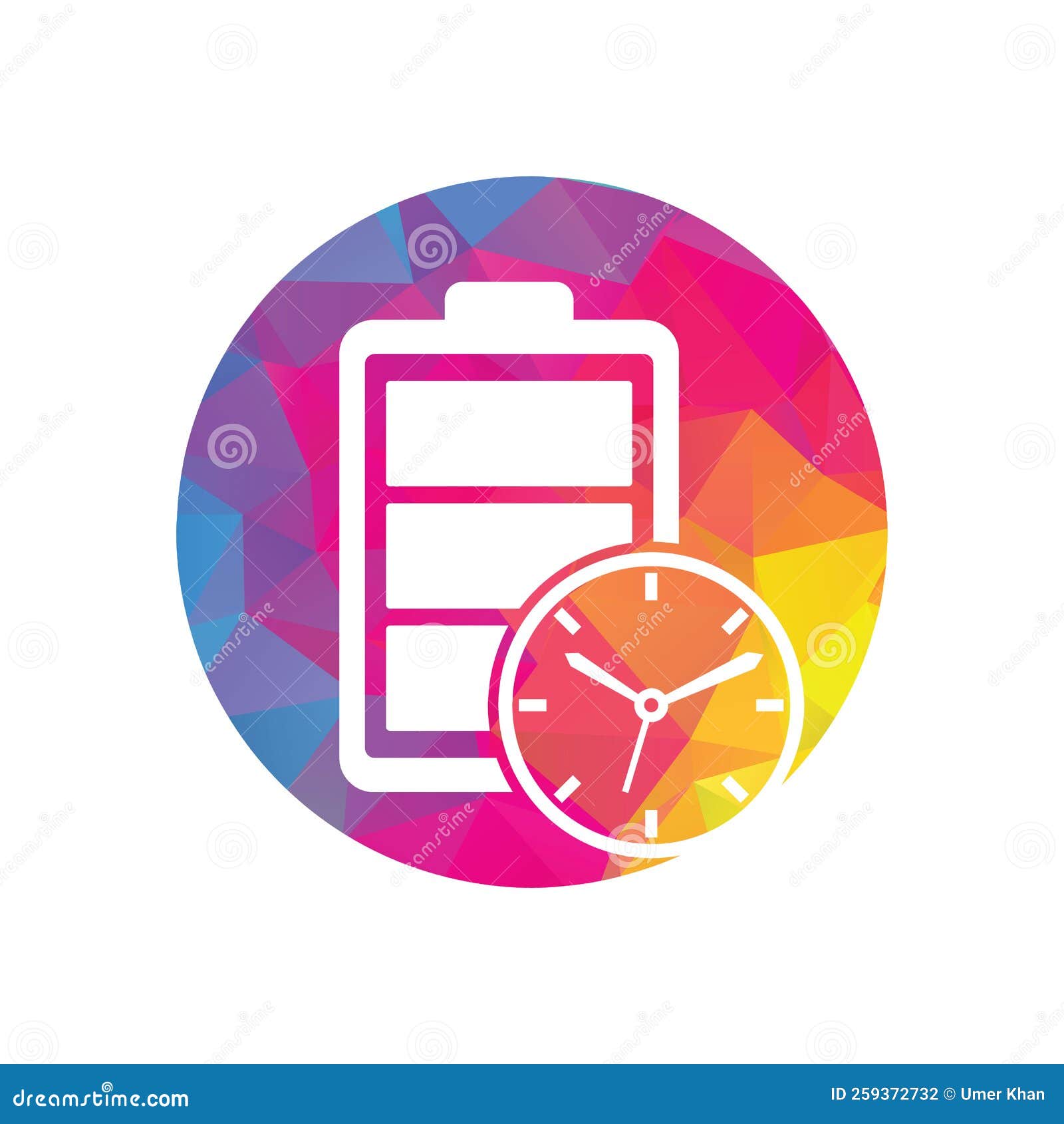 Battery Time Logo Design Template. Stock Vector - Illustration of ...